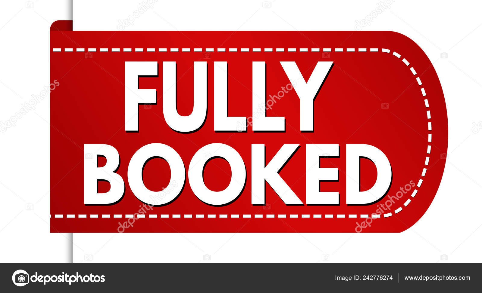 Fully Booked Banner Design White Background Vector Illustration Stock ...