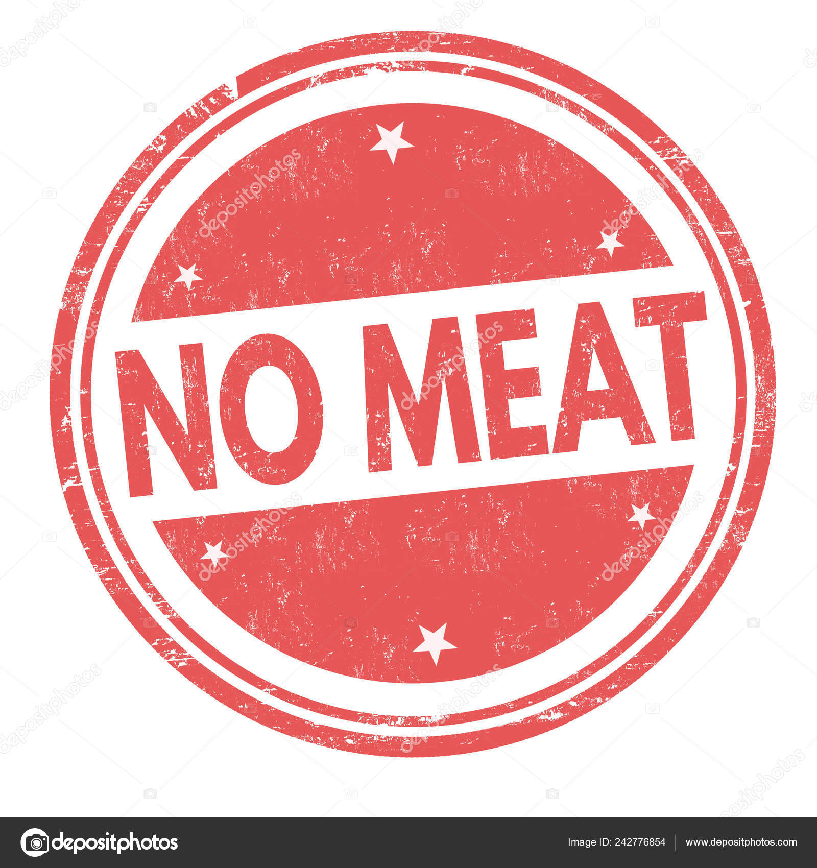 Meat Sign Stamp White Background Vector Illustration Stock Vector by ...