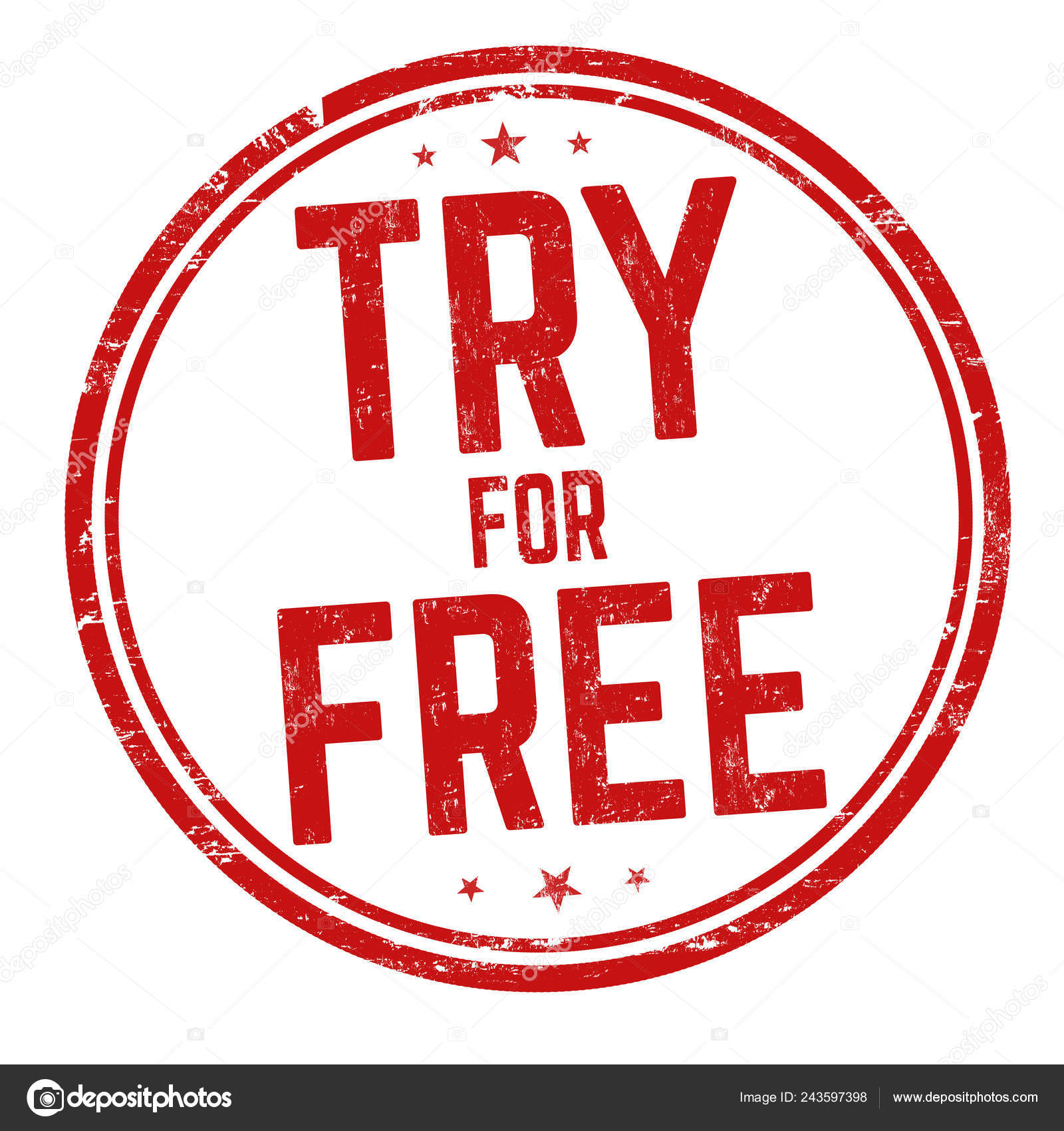 Try Free Sign Stamp White Background Vector Illustration Stock Vector ...