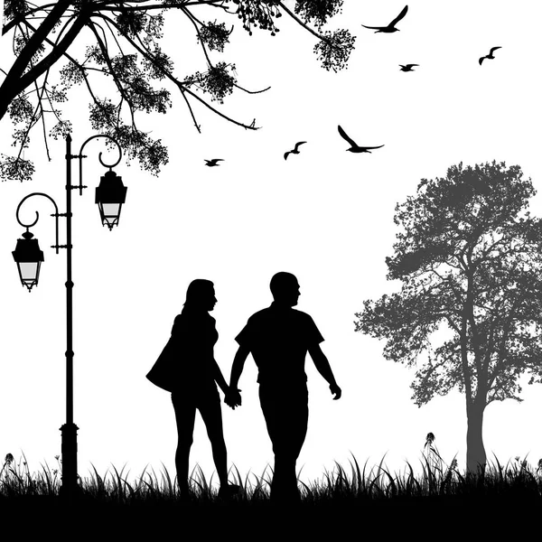 Romantic couple silhouette — Stock Vector © roxanabalint #29473413