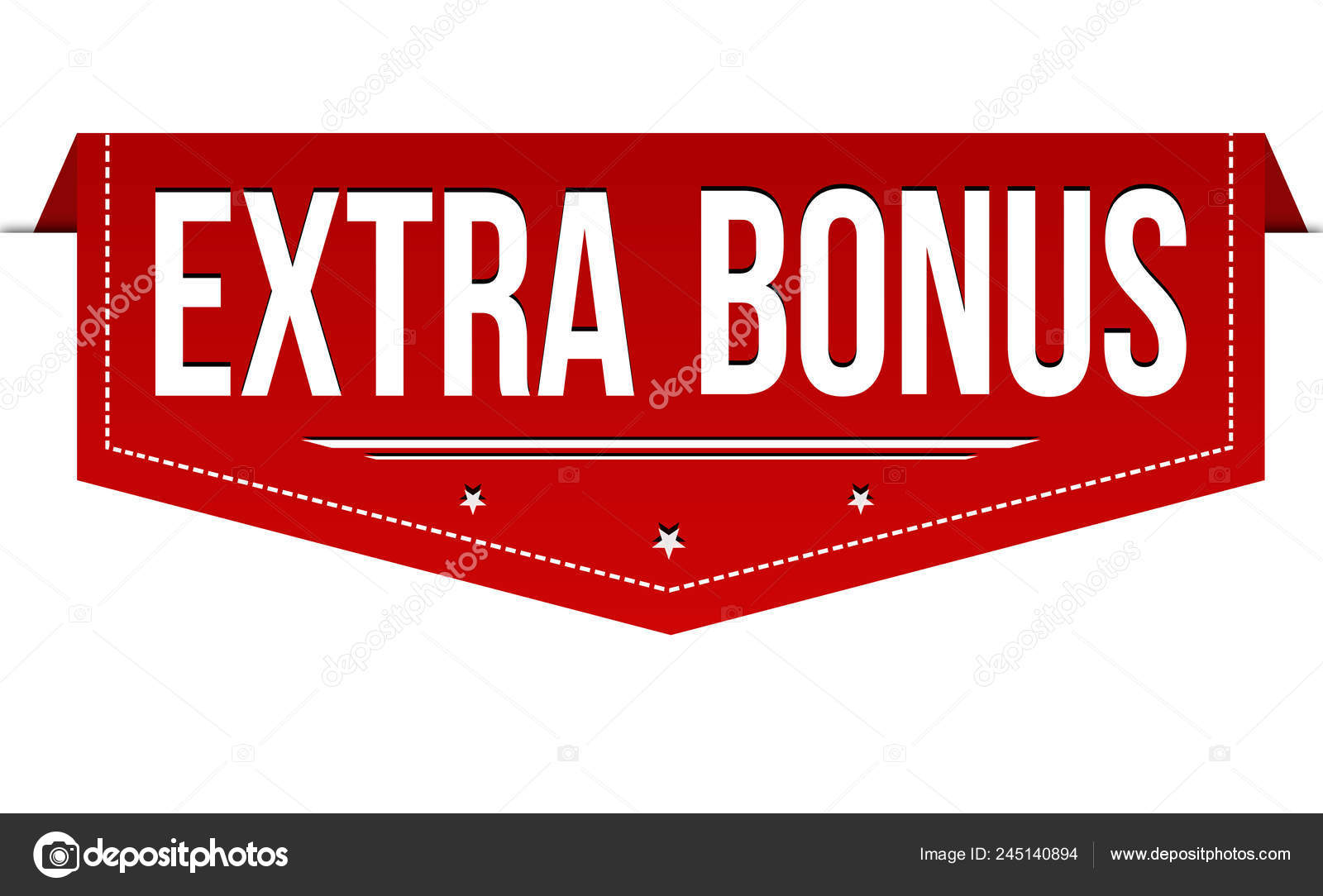 Extra Bonus Banner Design White Background Vector Illustration Stock ...