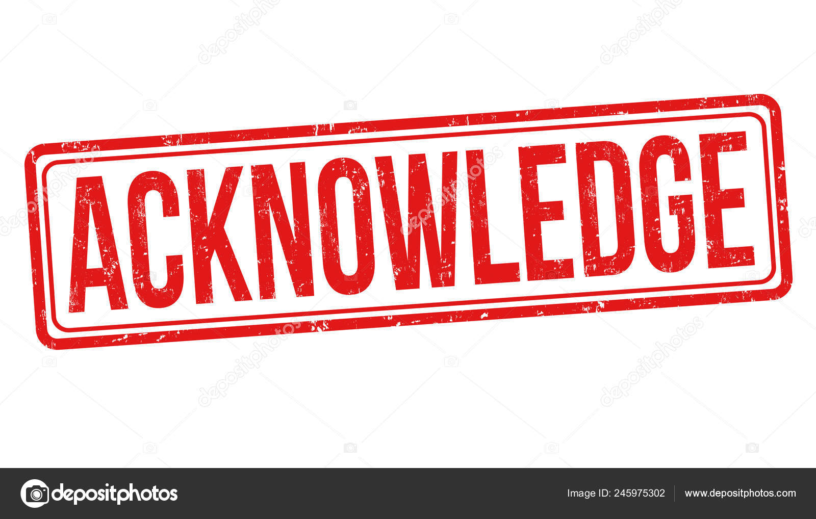 Acknowledge Sign Stamp White Background Vector Illustration Stock ...