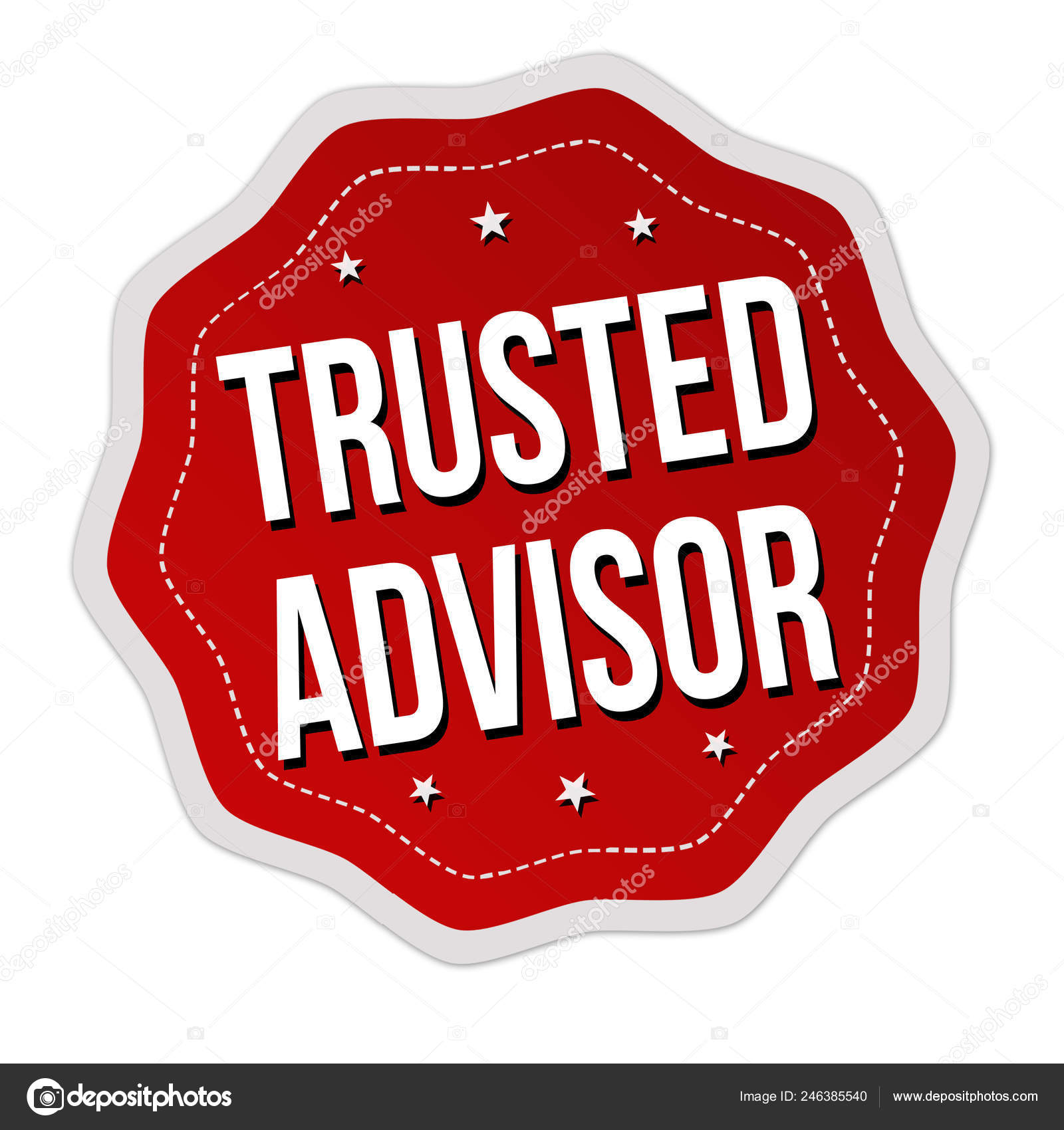 Trusted Advisor Label Sticker White Background Vector Illustration ...