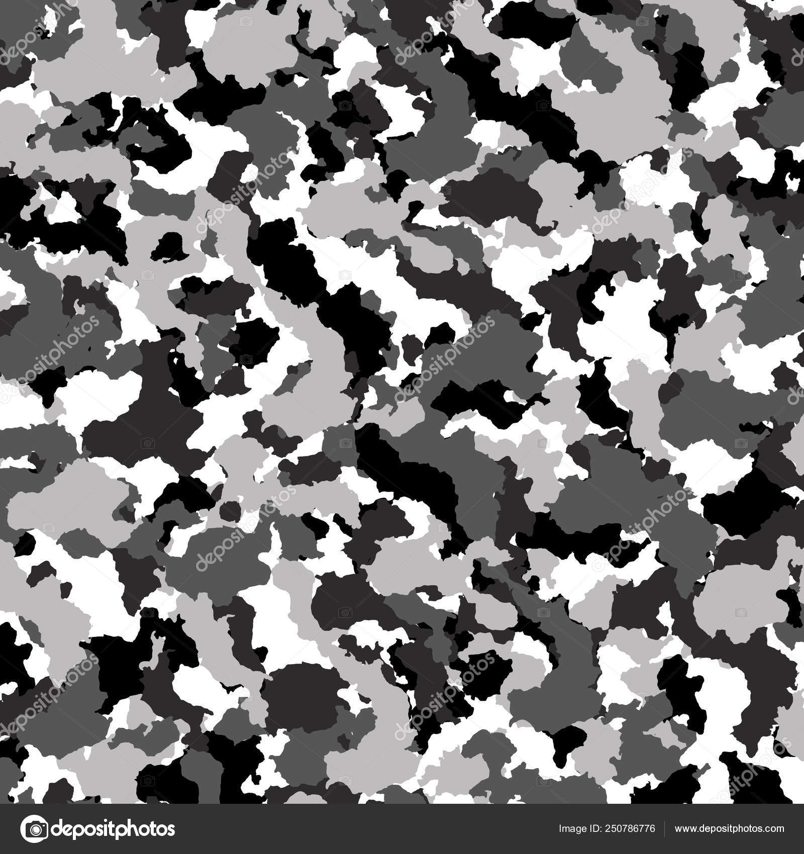 Grey Military Camouflage Background Texture Vector Illustration Stock ...