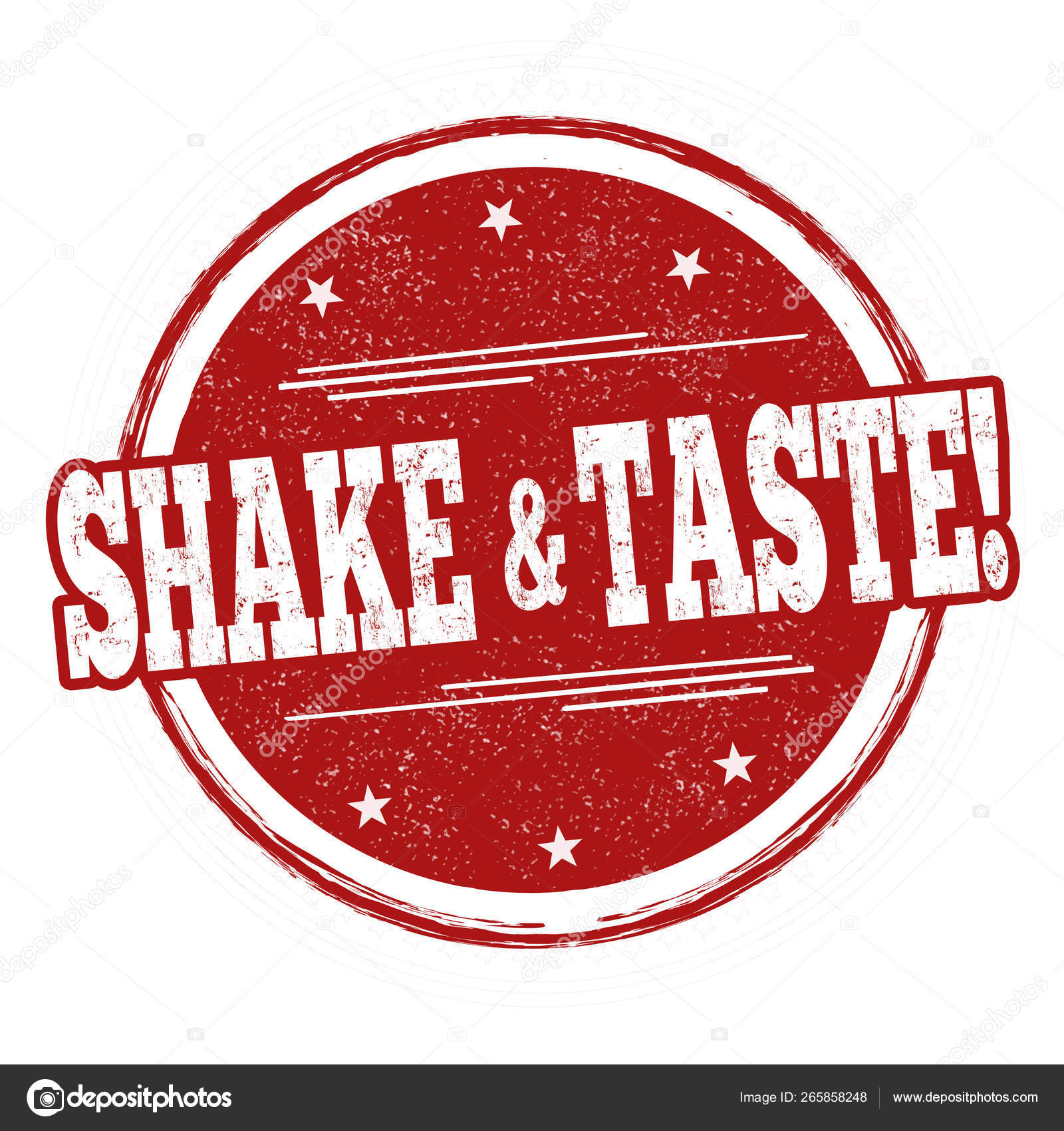 Shake and taste sign or stamp Stock Vector by ©roxanabalint 265858248