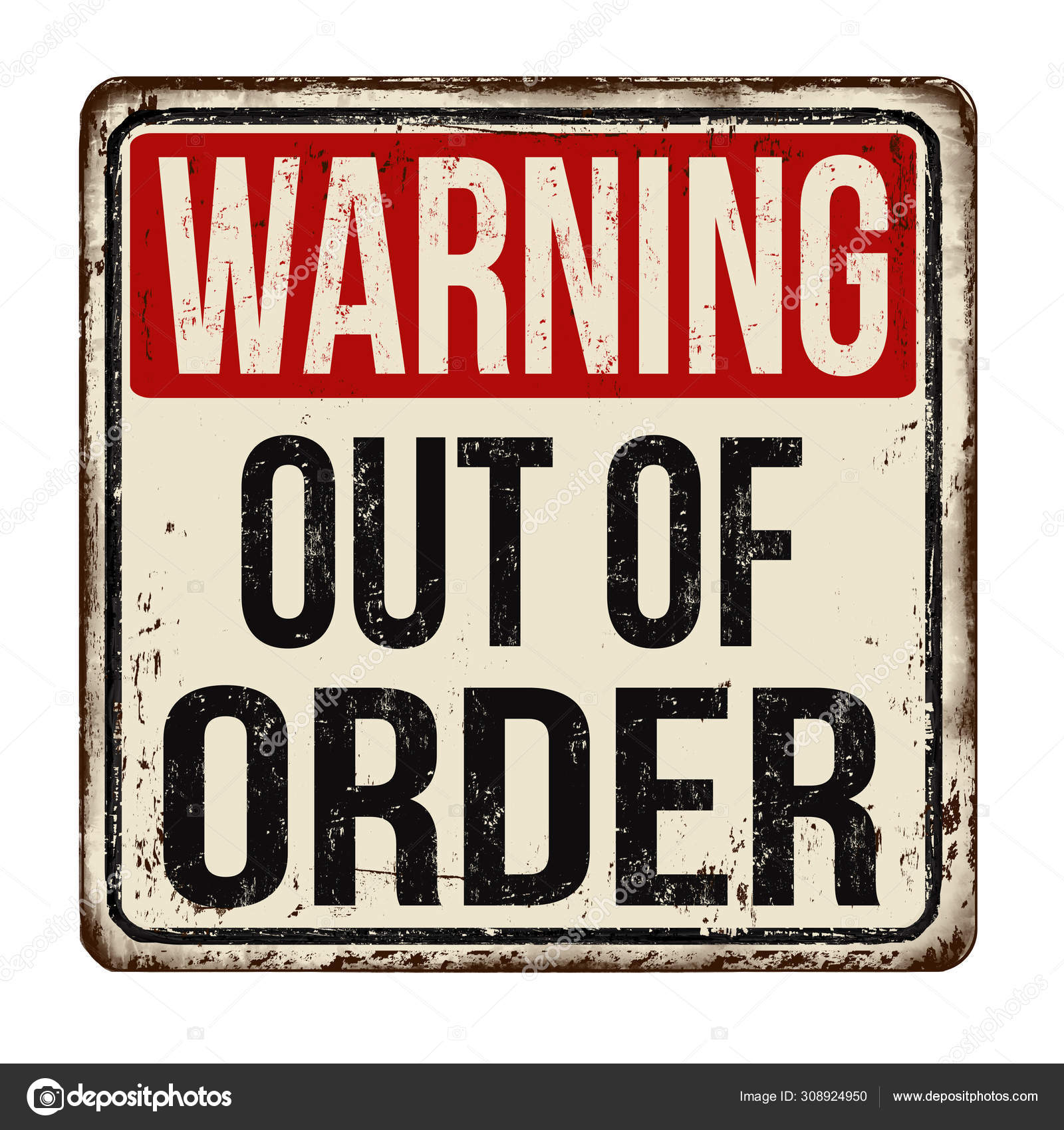 Out of order vintage rusty metal sign Stock Vector Image by ...
