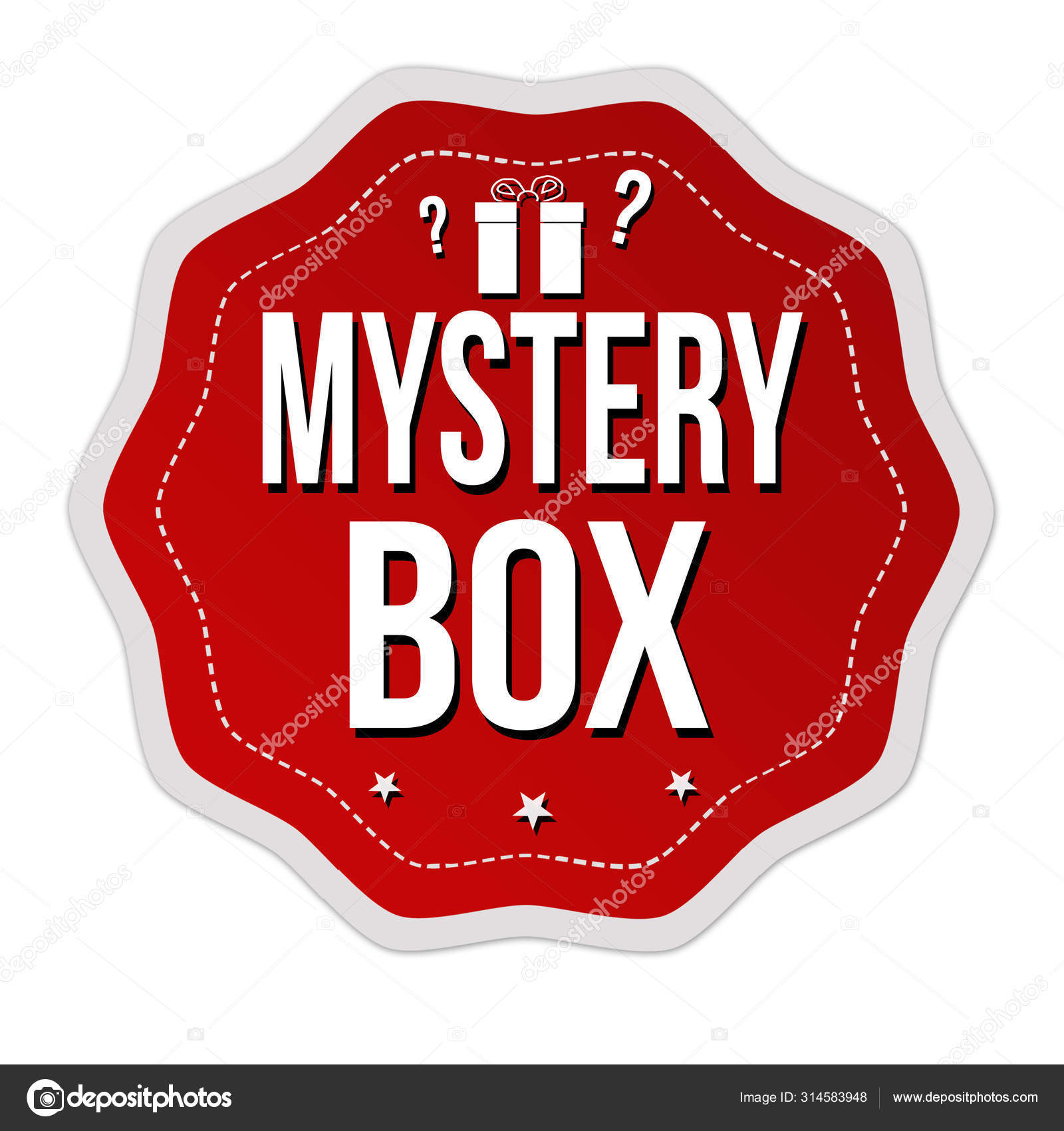 Mystery box label or sticker Stock Vector by ©roxanabalint 314583948