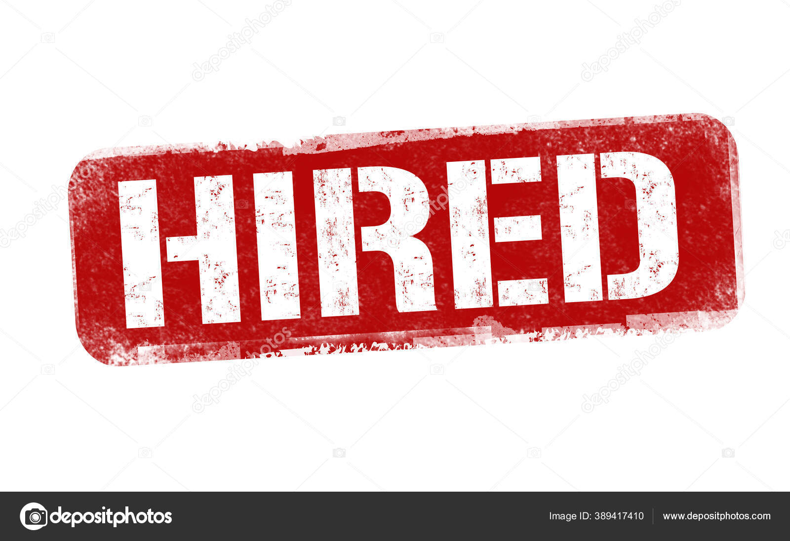 Hired Grunge Rubber Stamp White Background Vector Illustration Stock ...