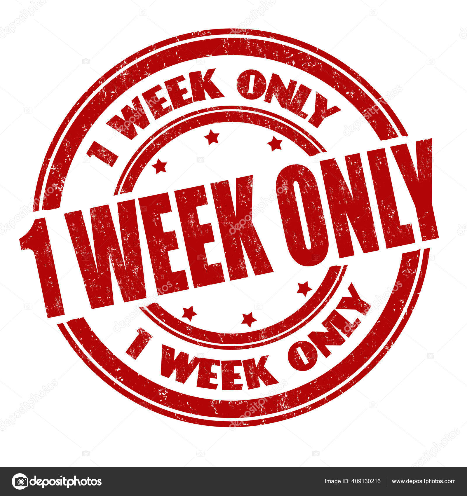 Week Only Sign Stamp White Background Vector Illustration Stock Vector ...