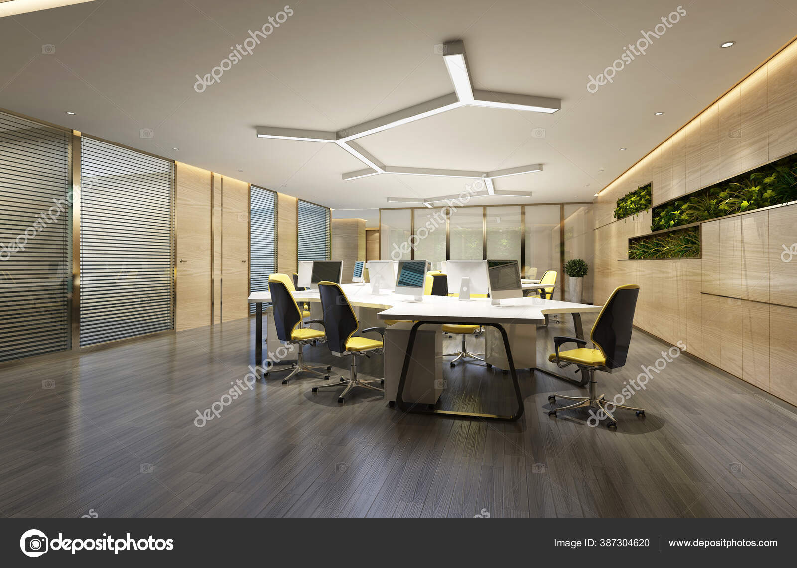 Modern Office Interior Rendering — Stock Photo © baojia1998 #387304620