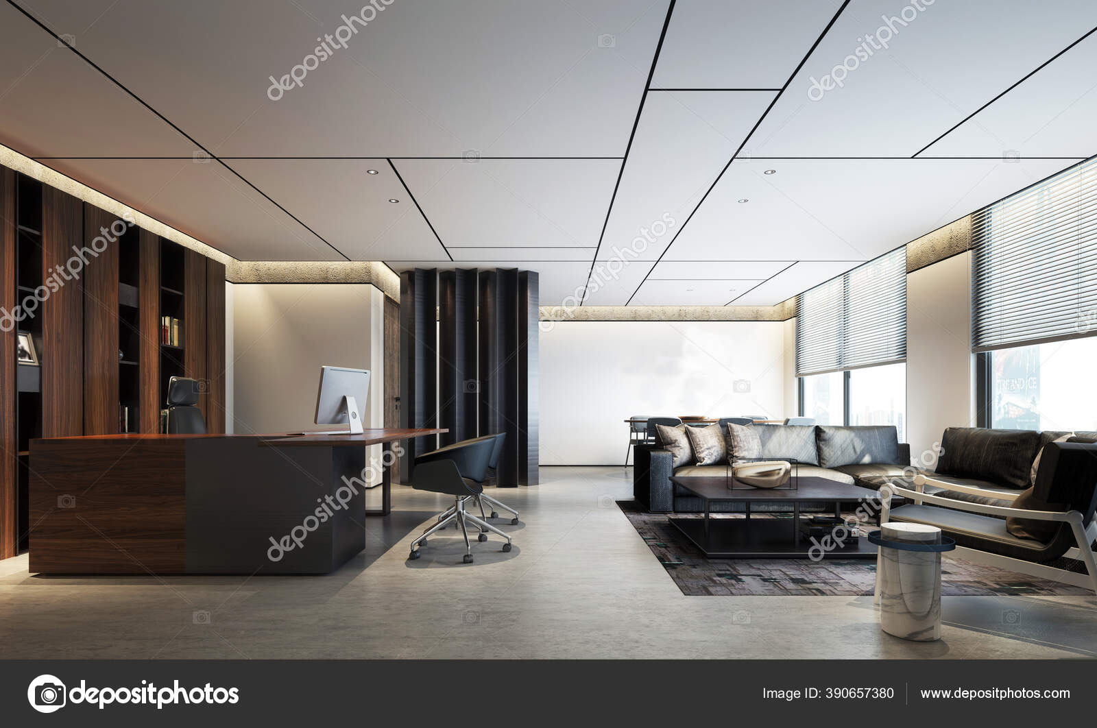 Modern Office Interior Rendering — Stock Photo © baojia1998 #390657380