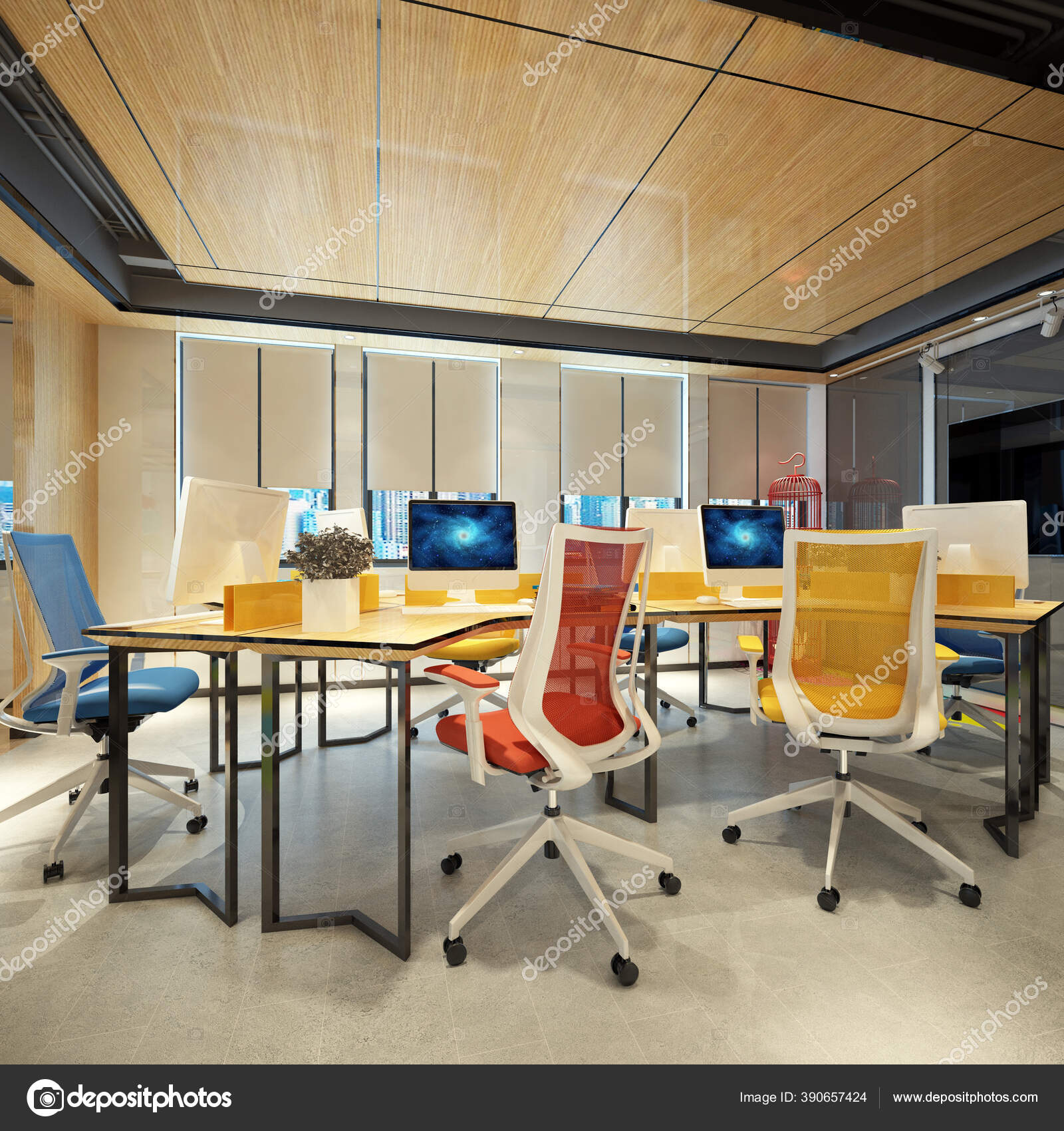 Modernt Kontor Interiör Rendering — stockfoto © baojia1998 #390657424