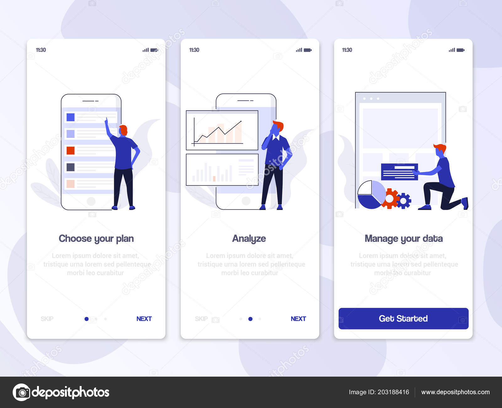 Onboarding Screens User Interface Kit Modern User Interface Screen Template Stock Vector Image ...