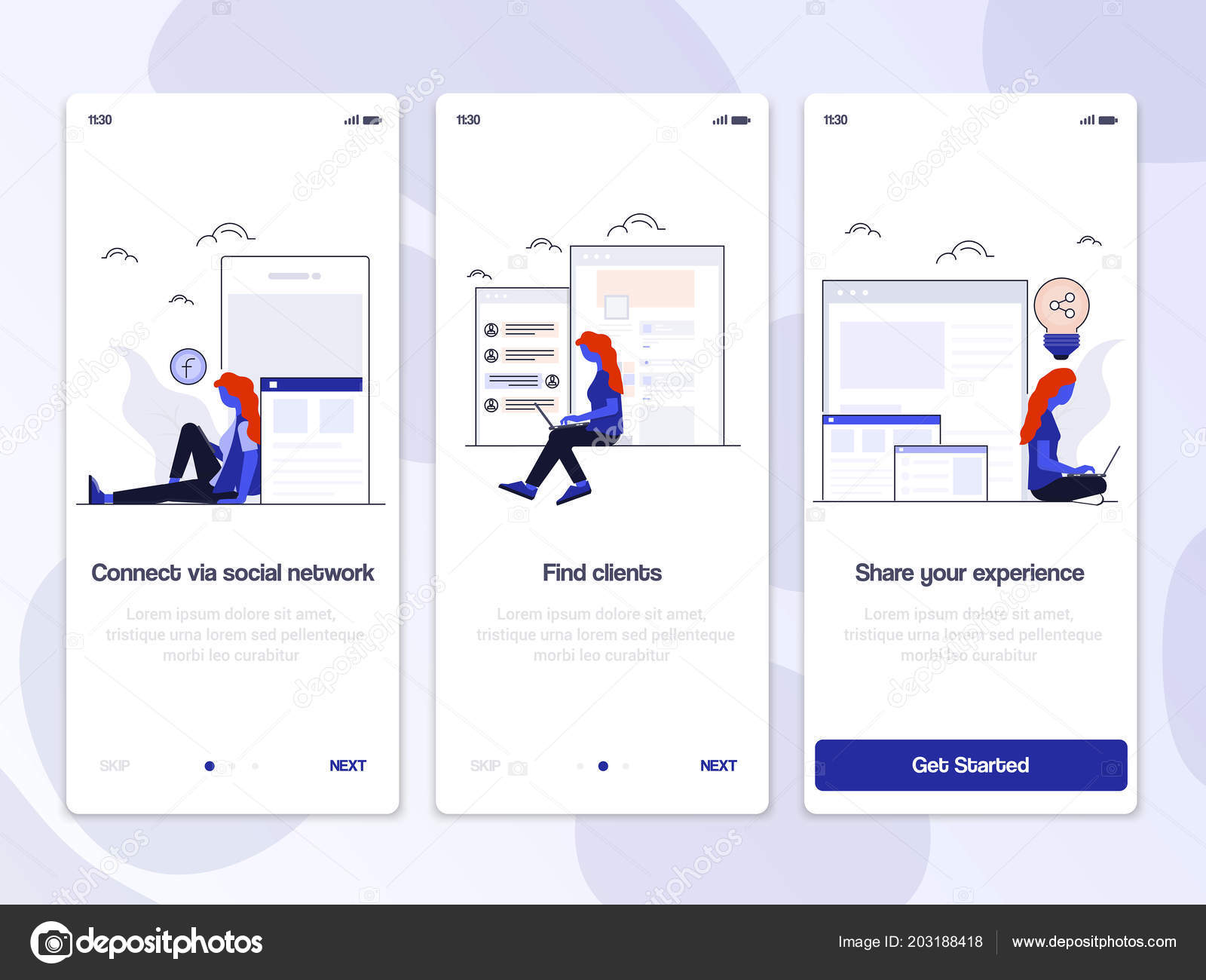 Onboarding Screens User Interface Kit Modern User Interface Screen ...