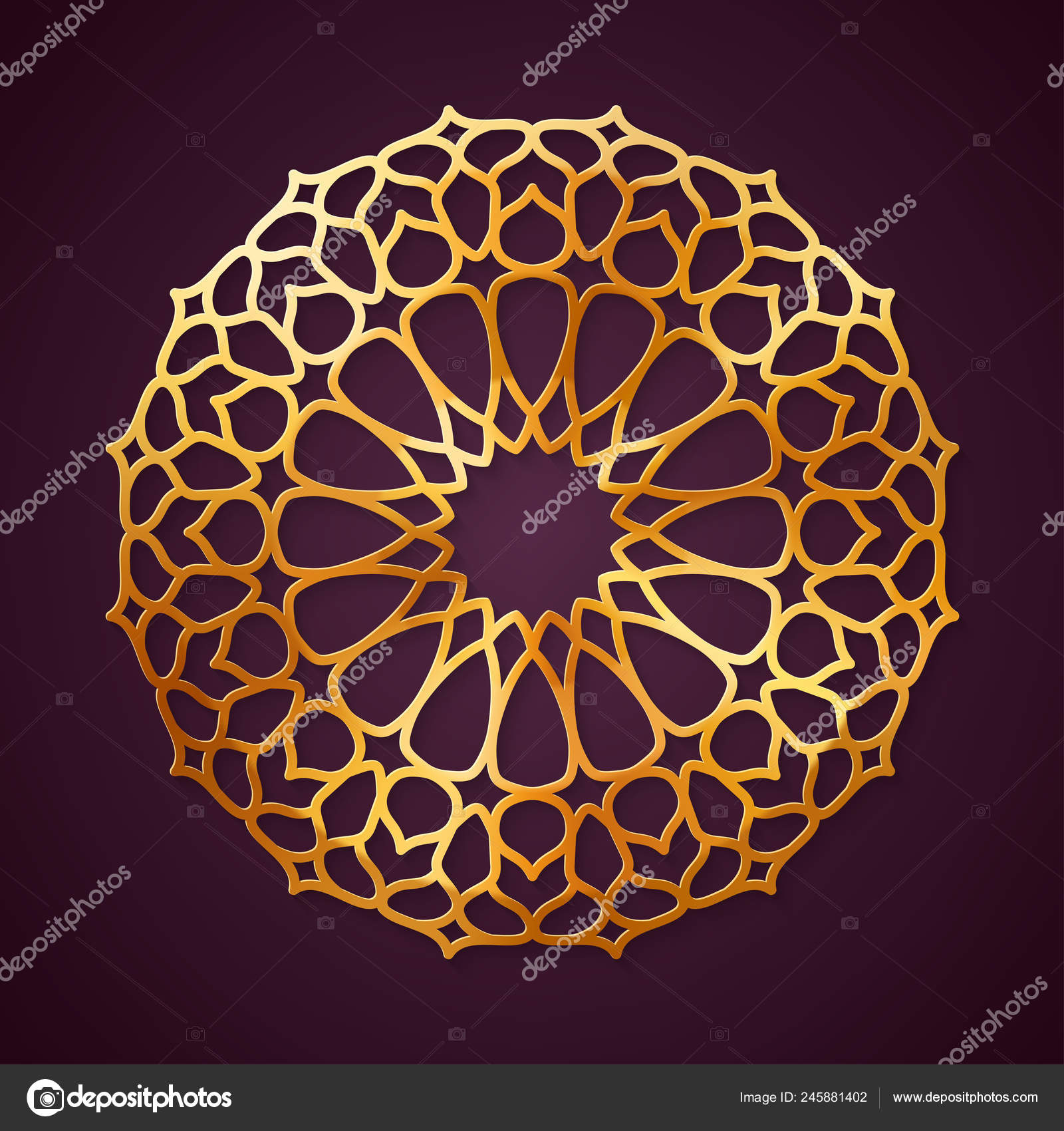 Golden Arabic Pattern Traditional Eastern Ornament Eps Contains ...