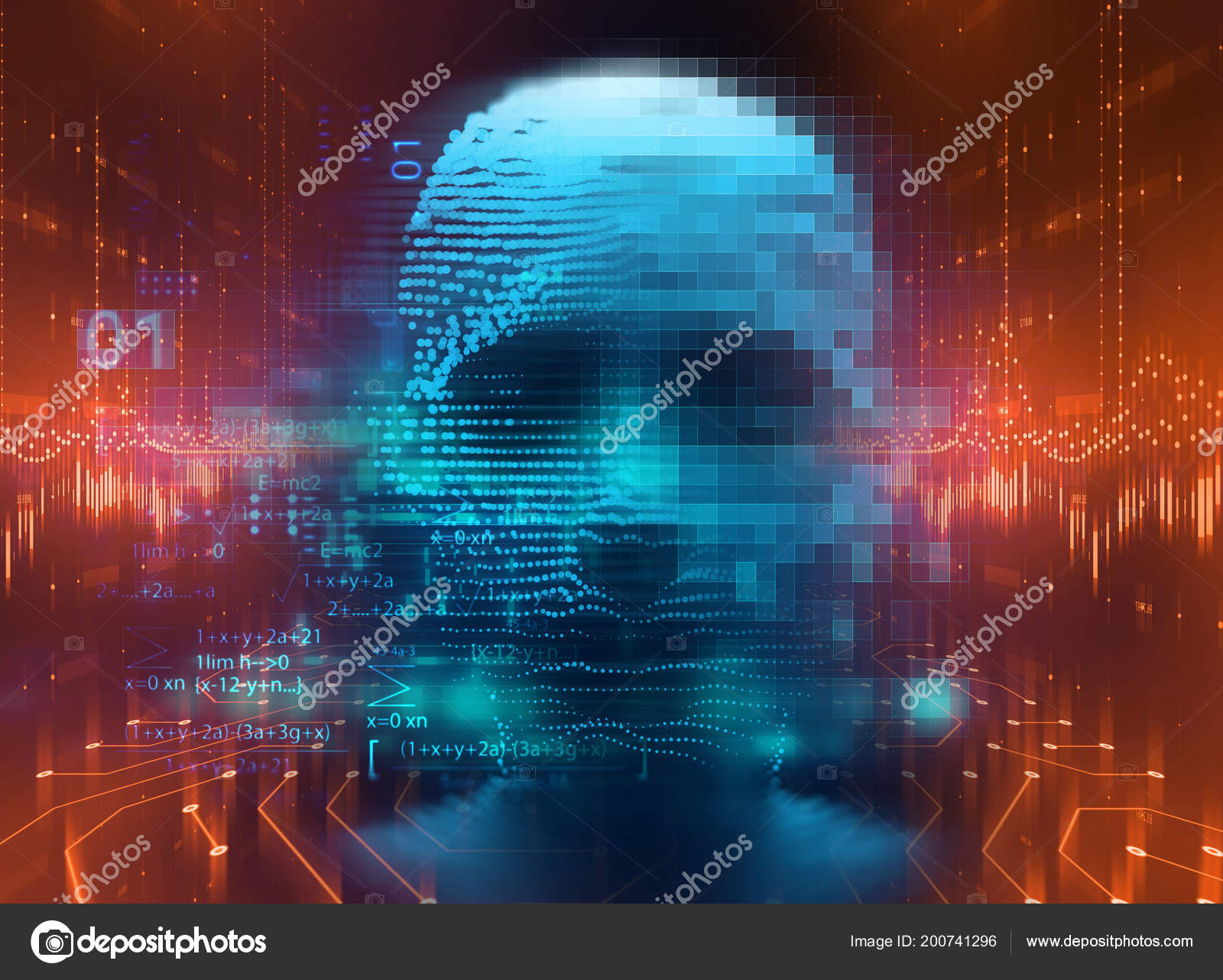 Digital Human Hacker Represent Danger Cyber Criminal Hacker Ransomeware ...