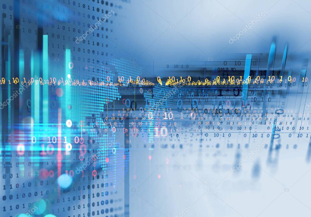 número de código digital fondo abstracto, representan la tecnología de ...