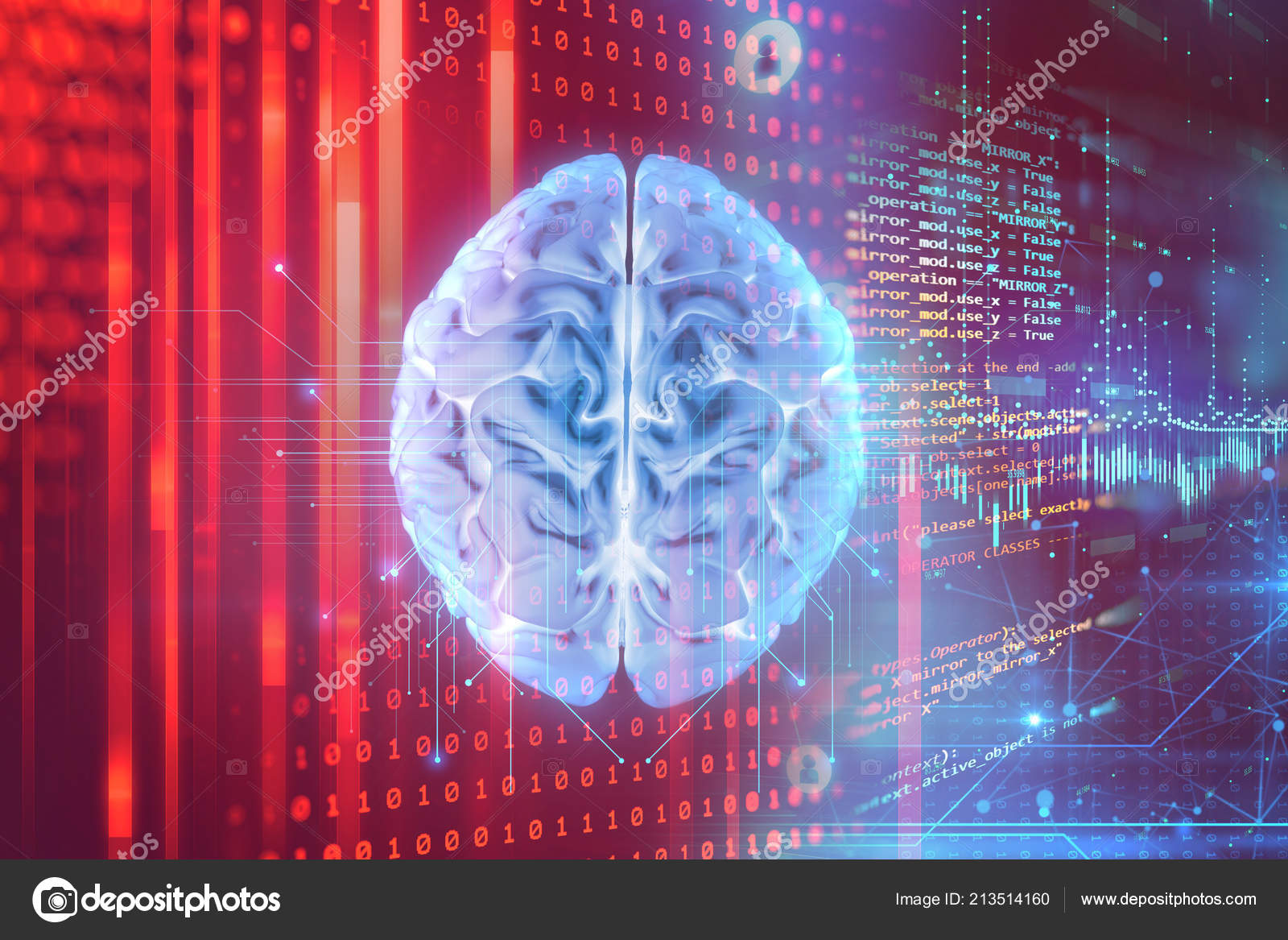 Rendering Human Brain Technology Background Represent Artificial ...