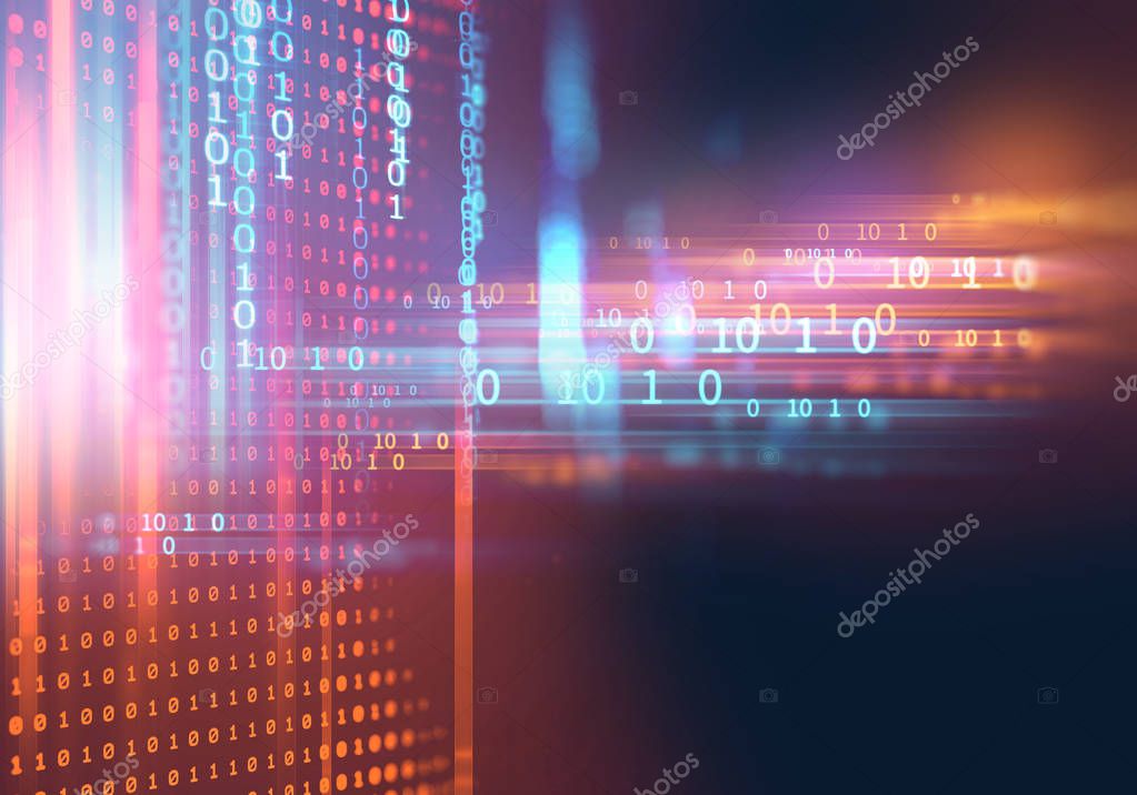 número de código digital fondo abstracto, representan la tecnología de ...