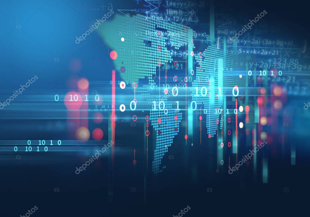 número de código digital fondo abstracto, representan la tecnología de ...