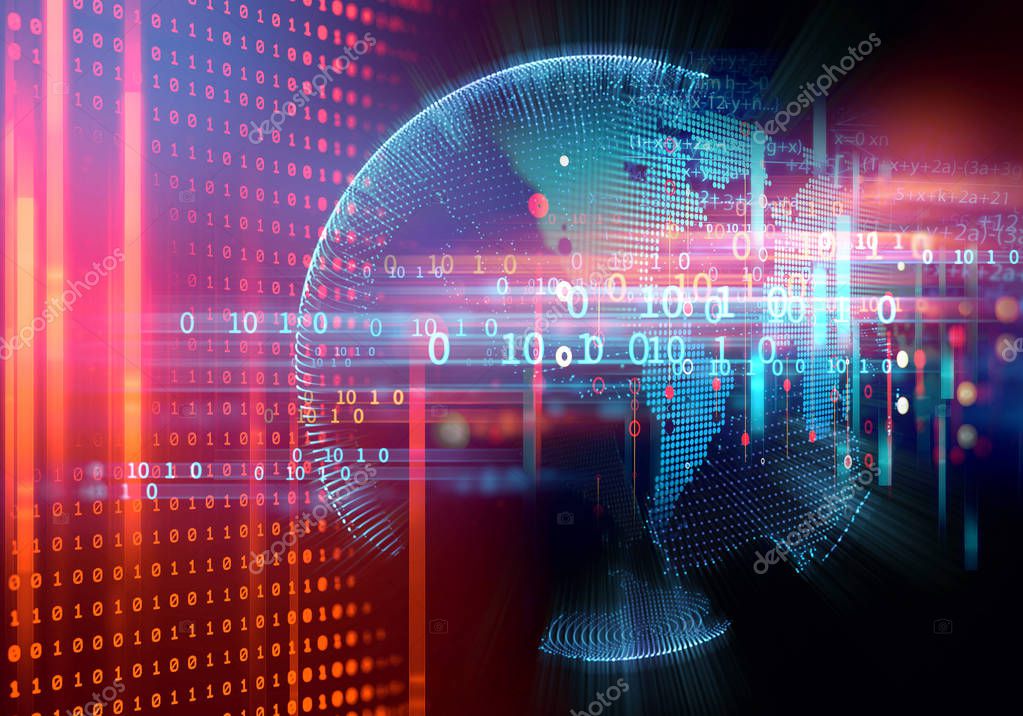 número de código digital fondo abstracto, representan la tecnología de ...