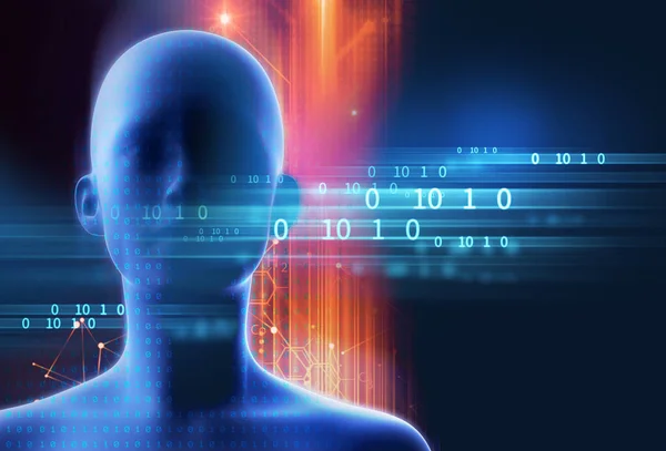 Double Exposure Image Virtual Human 3Dillustration Business Learning ...