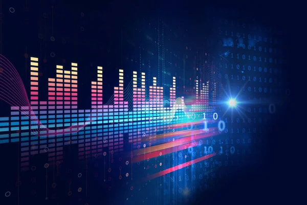 Audio waveform abstract technology background - Stock Image - Everypixel