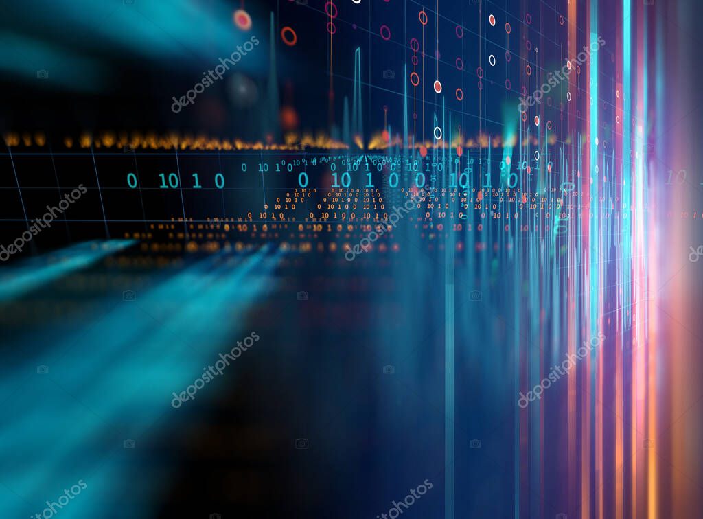 número de código digital fondo abstracto, representan la tecnología de ...