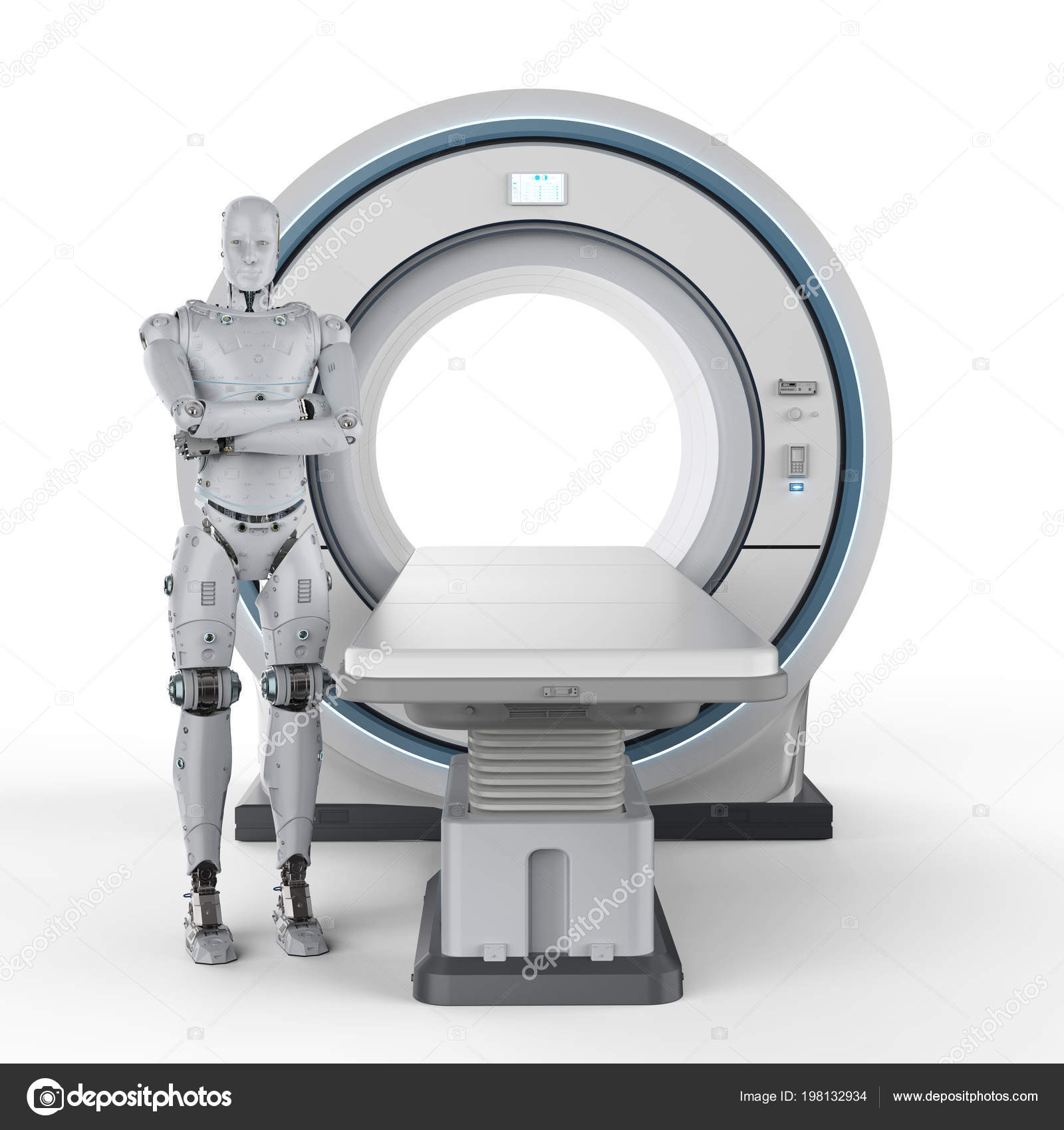 Rendering Mri Scan Máquina Controlada Por Robo — Foto de stock ...