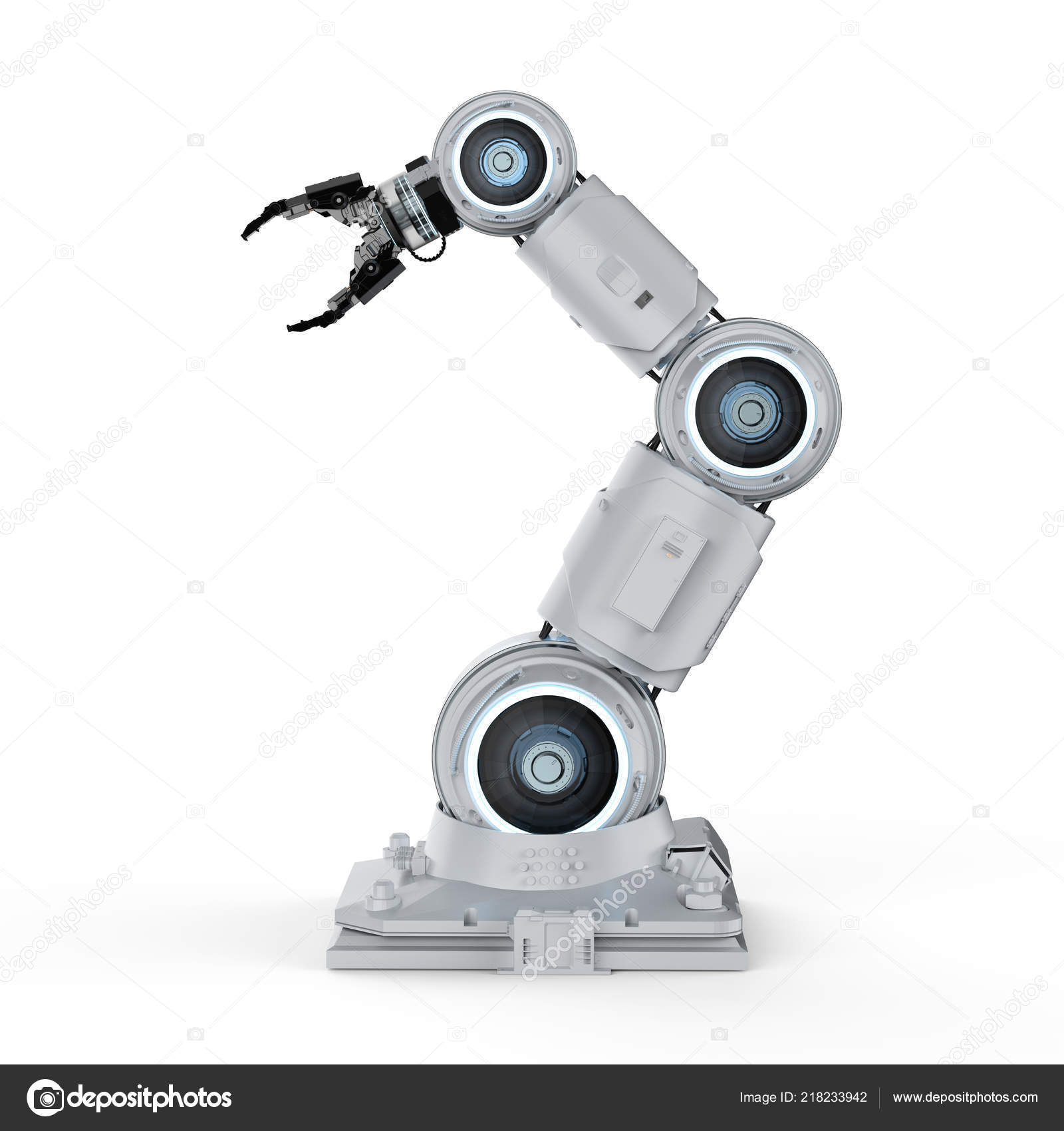 Rendering White Robotic Arm White Background Stock Photo by ©phonlamai ...