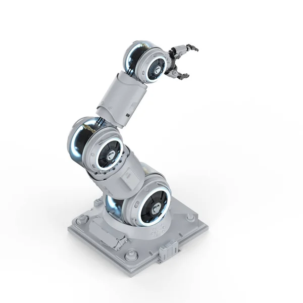 Rendering White Robot Arm Isolated White Background Stock Photo by ...