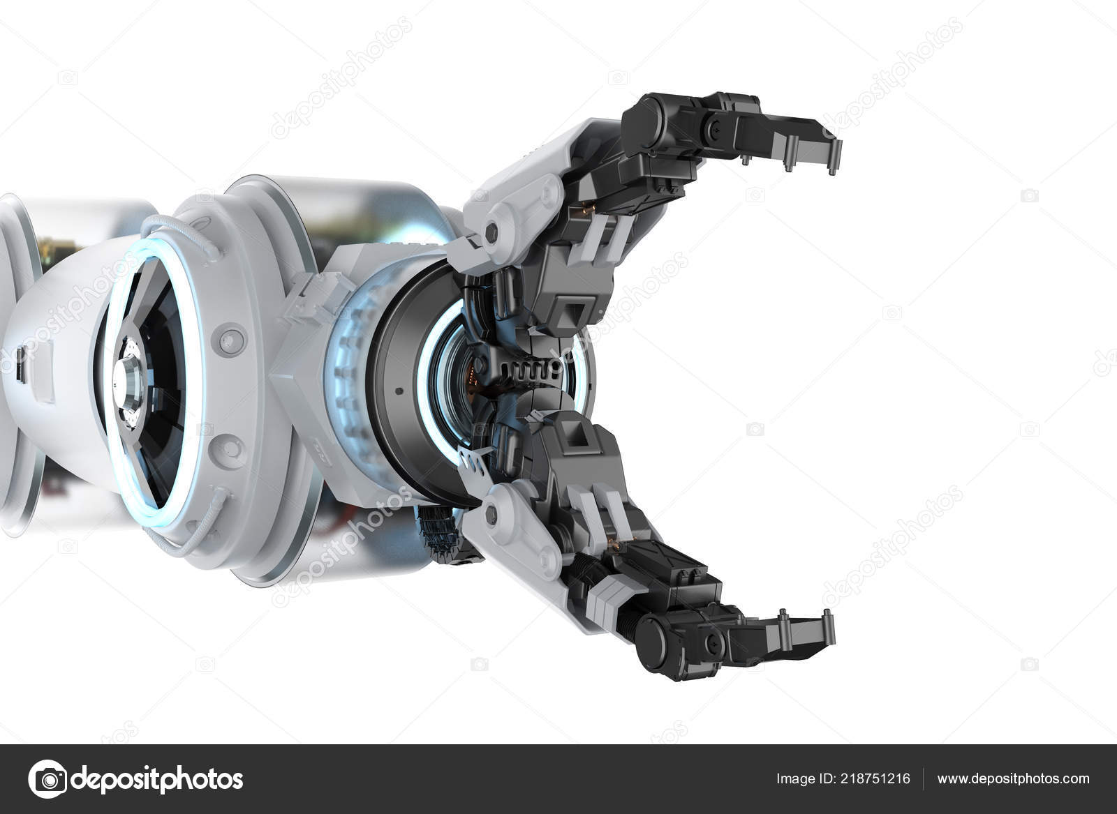 Rendering White Robot Arm Isolated White Background Stock Photo by ...