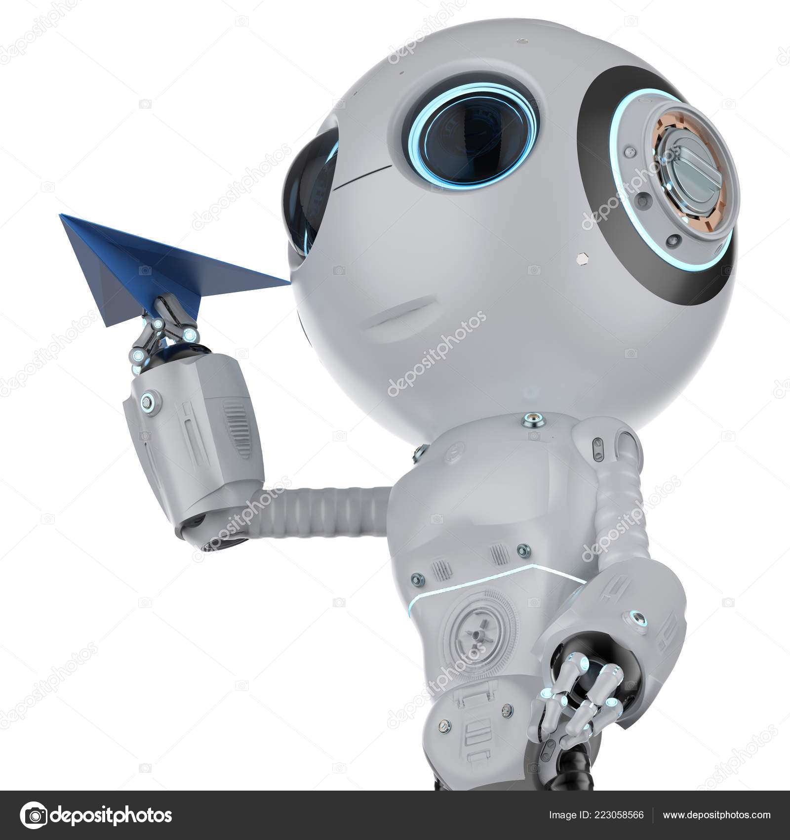 Rendering Mini Robot Blue Paper Plane Stock Photo by ©phonlamai 223058566