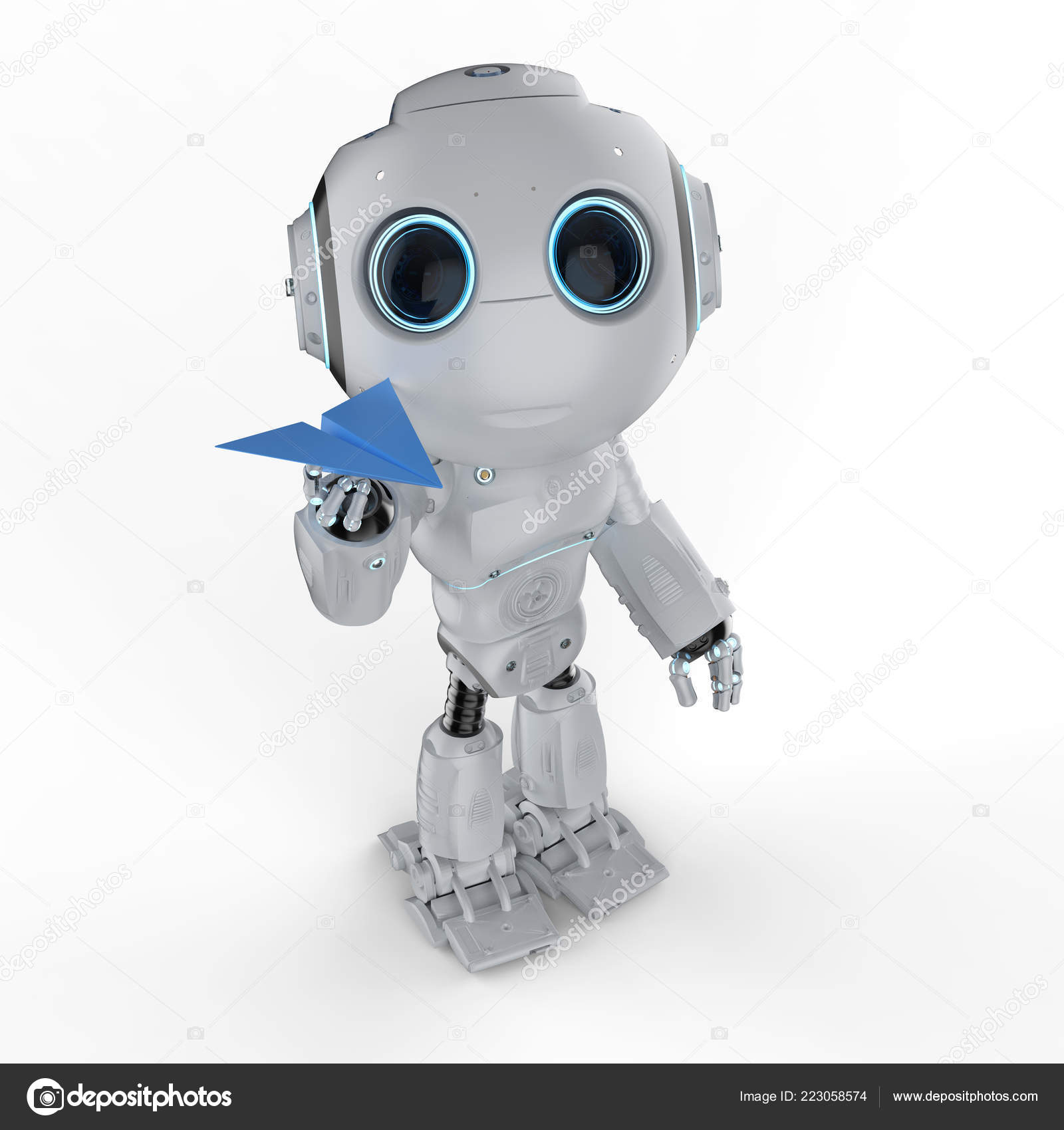 Rendering Mini Robot Blue Paper Plane Stock Photo by ©phonlamai 223058574