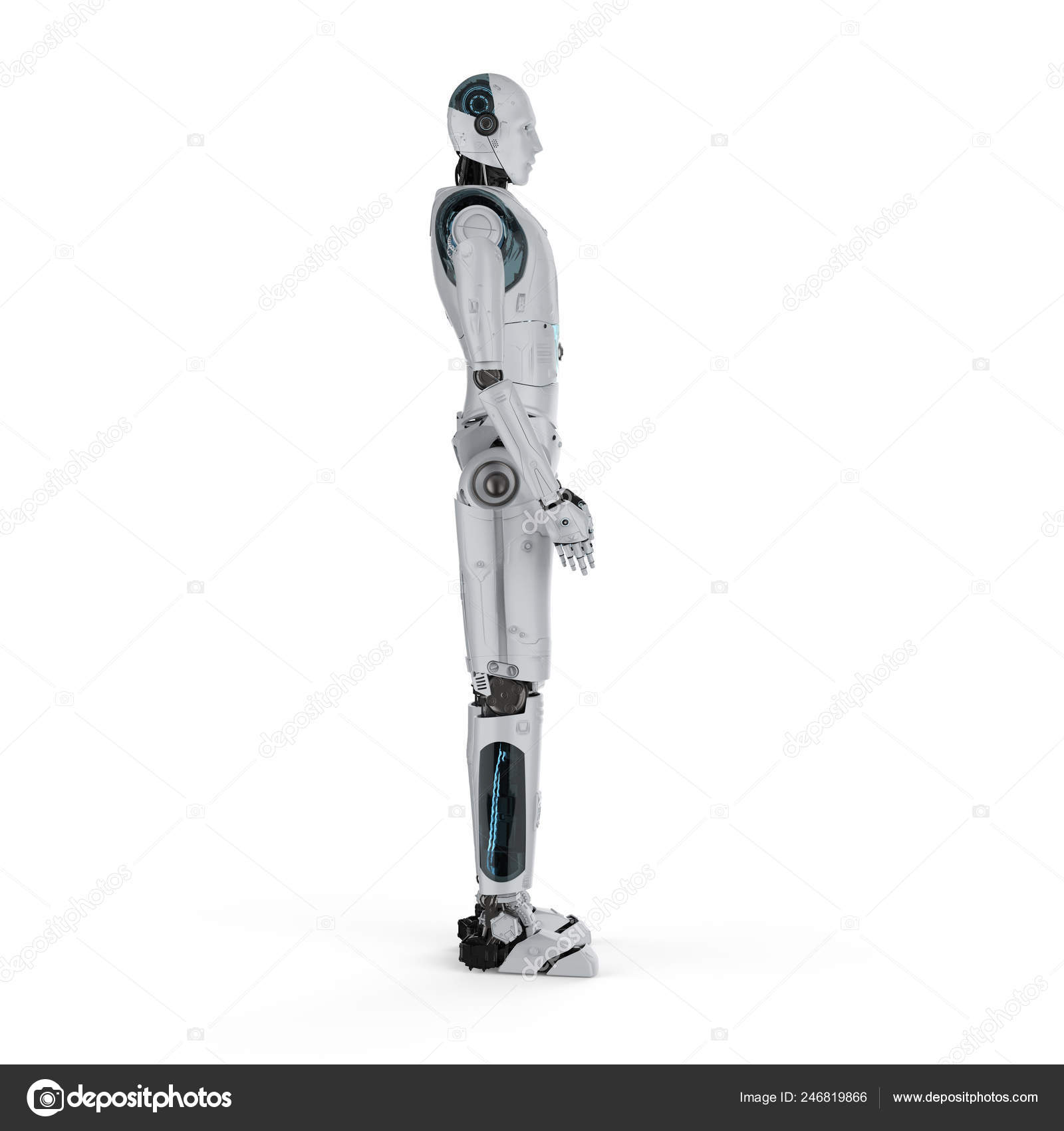 Rendering Humanoid Robot Full Body White Background Stock Photo by ...