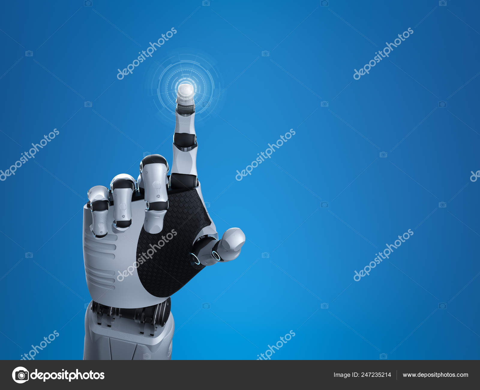 Rendering Robot Hand Graphic Display Stock Photo by ©phonlamai 247235214