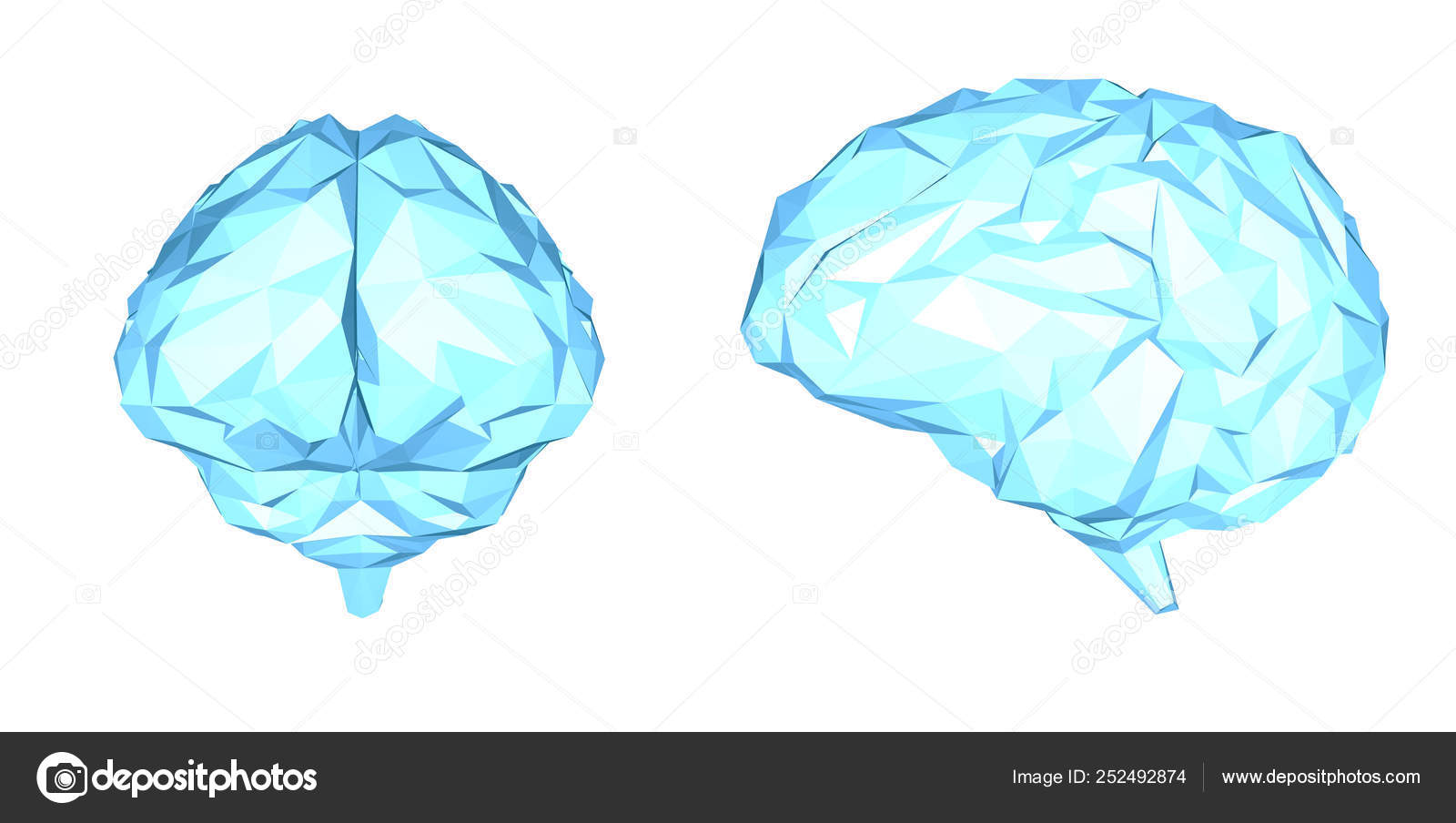 Blue polygonal brain — Stock Photo © phonlamai #252492874 Blue polygonal brain — Stock Photo © phonlamai #252492874