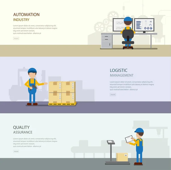 Warehouse Management Concept Worker Equipment Vector Illustration Stock ...