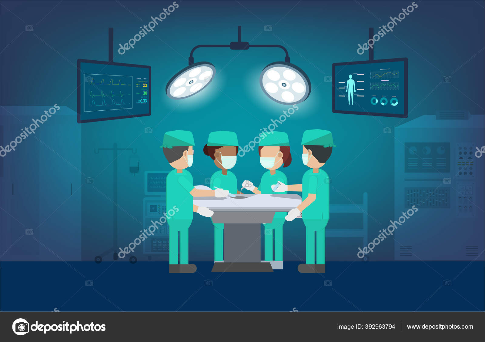 Surgeon Team Surgery Room Stock Vector by ©phonlamai 392963794
