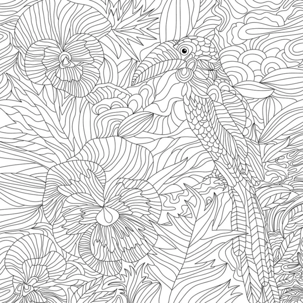 Seamless texture with floral pattern, Coloring illustration with ...