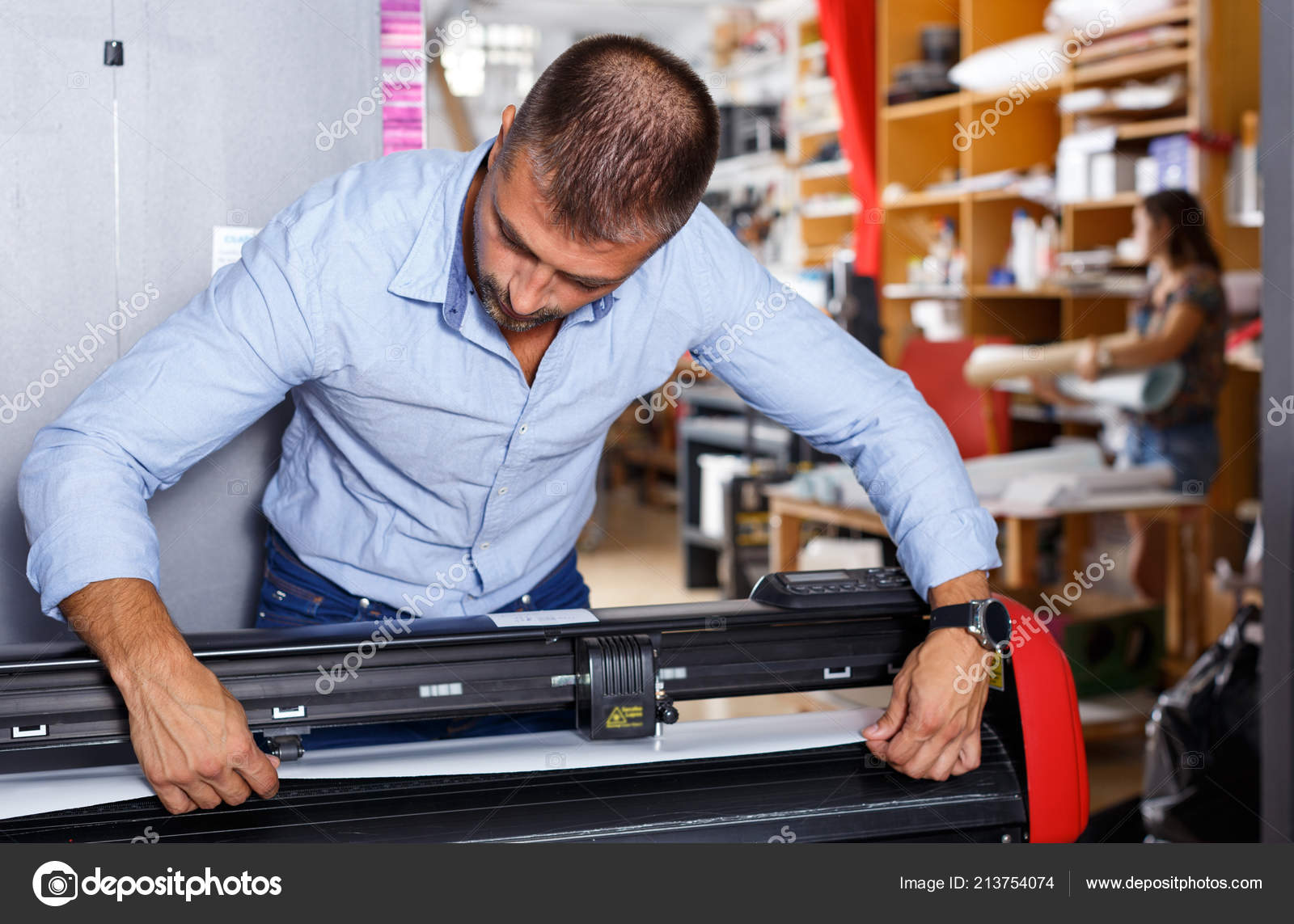 Worker paper print work place Stock Photo by ©jenoche 213754074