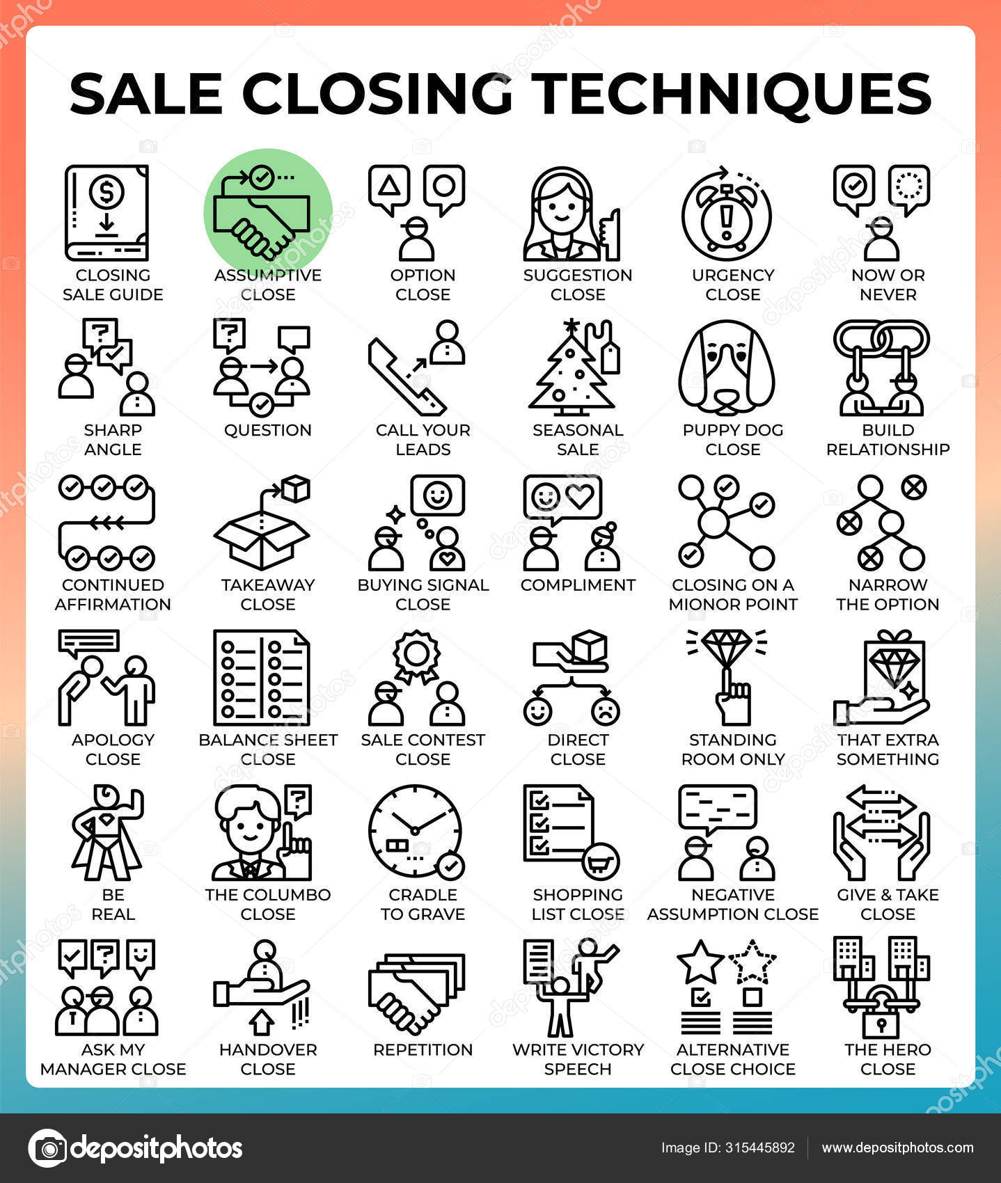 SaleClosingTechniques64px36icons.eps Stock Vector Image by ©nongpimmy ...