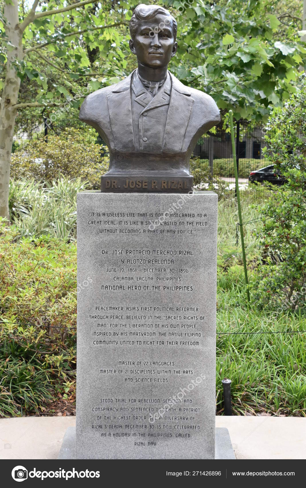 Houston Apr Jose Rizal Hawkins Sculpture Walk Mcgovern Centennial ...