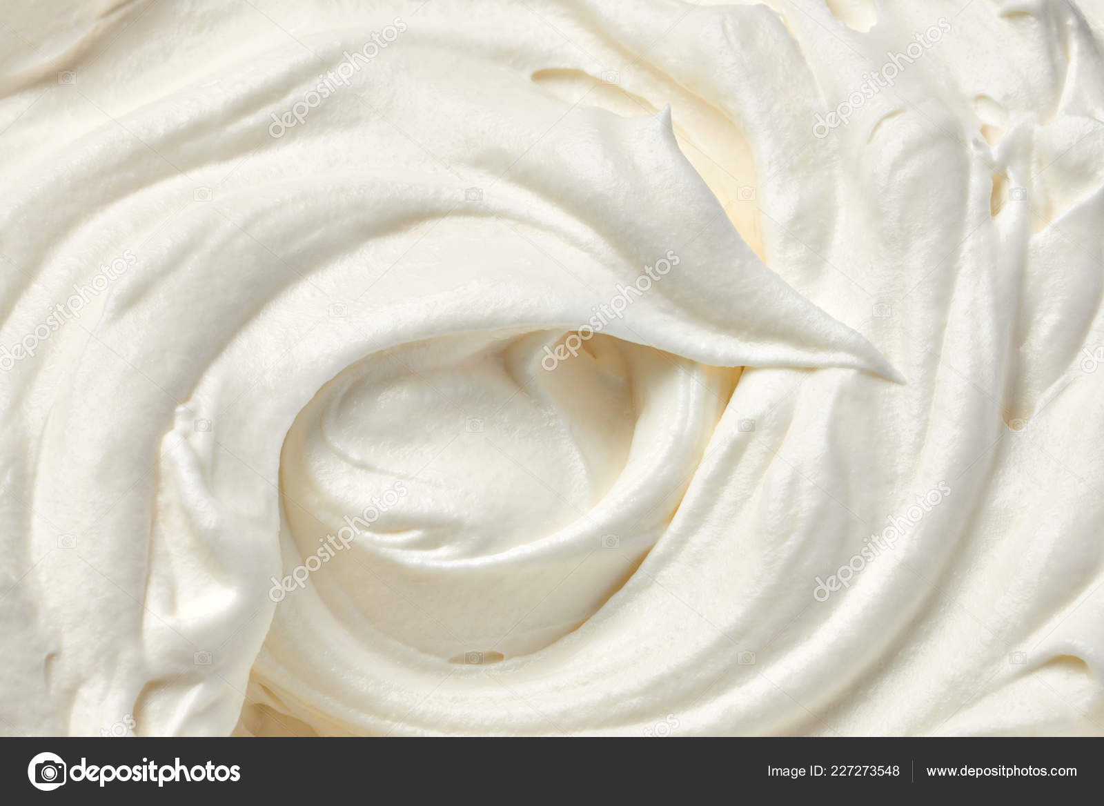 Close White Whipped Sour Cream White Background Stock Photo by ...
