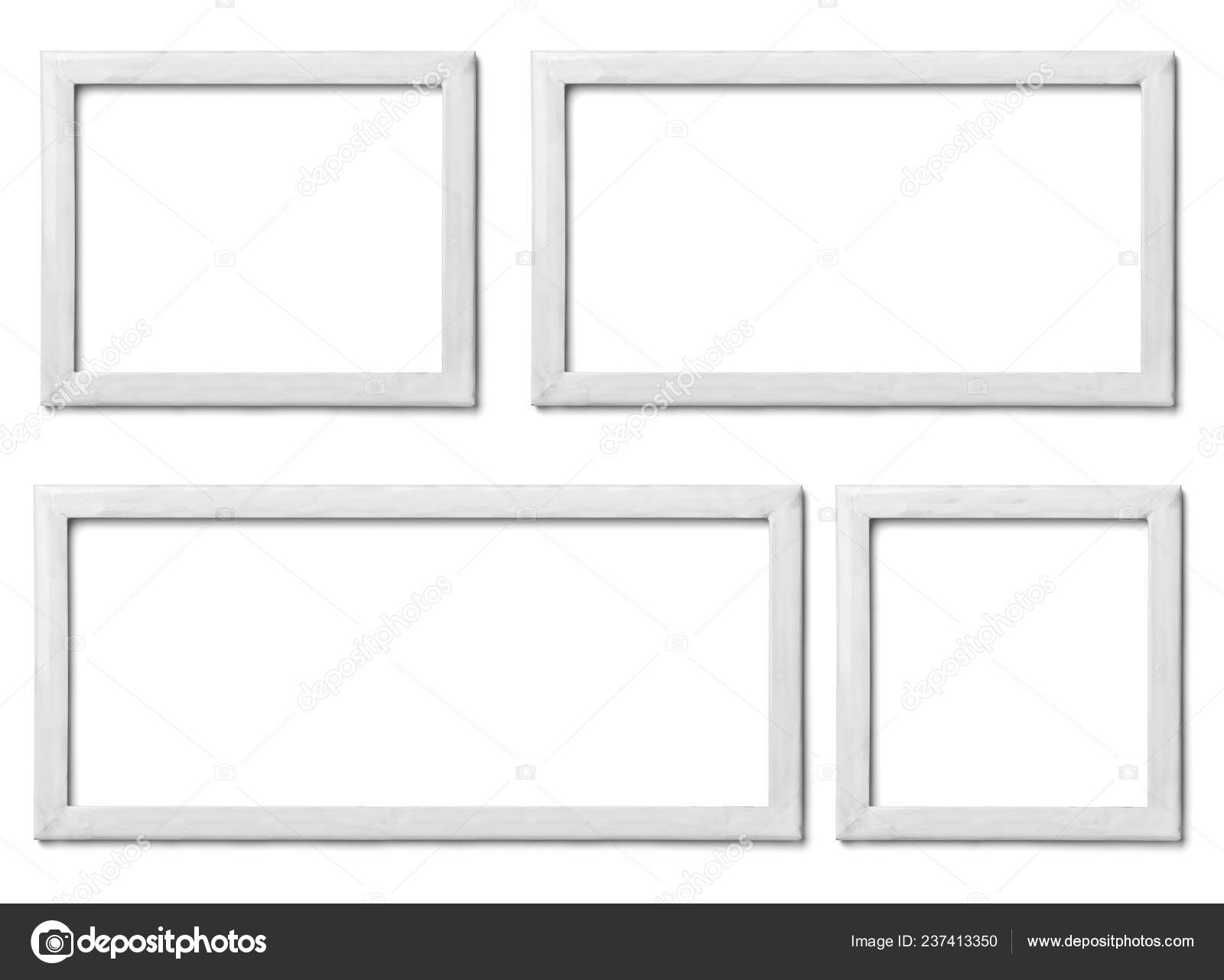 Collection Various White Wood Frames White Background Each One Shot ...