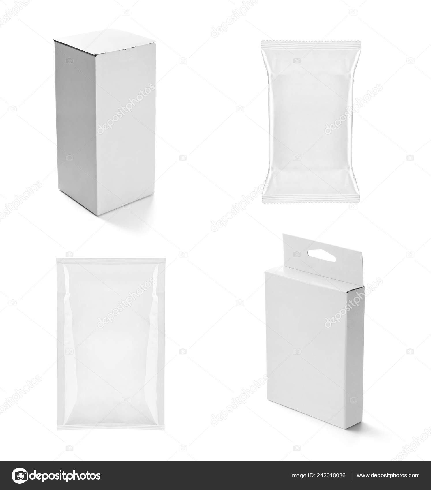 Collection Various White Box Packages White Background Each One Shot ...