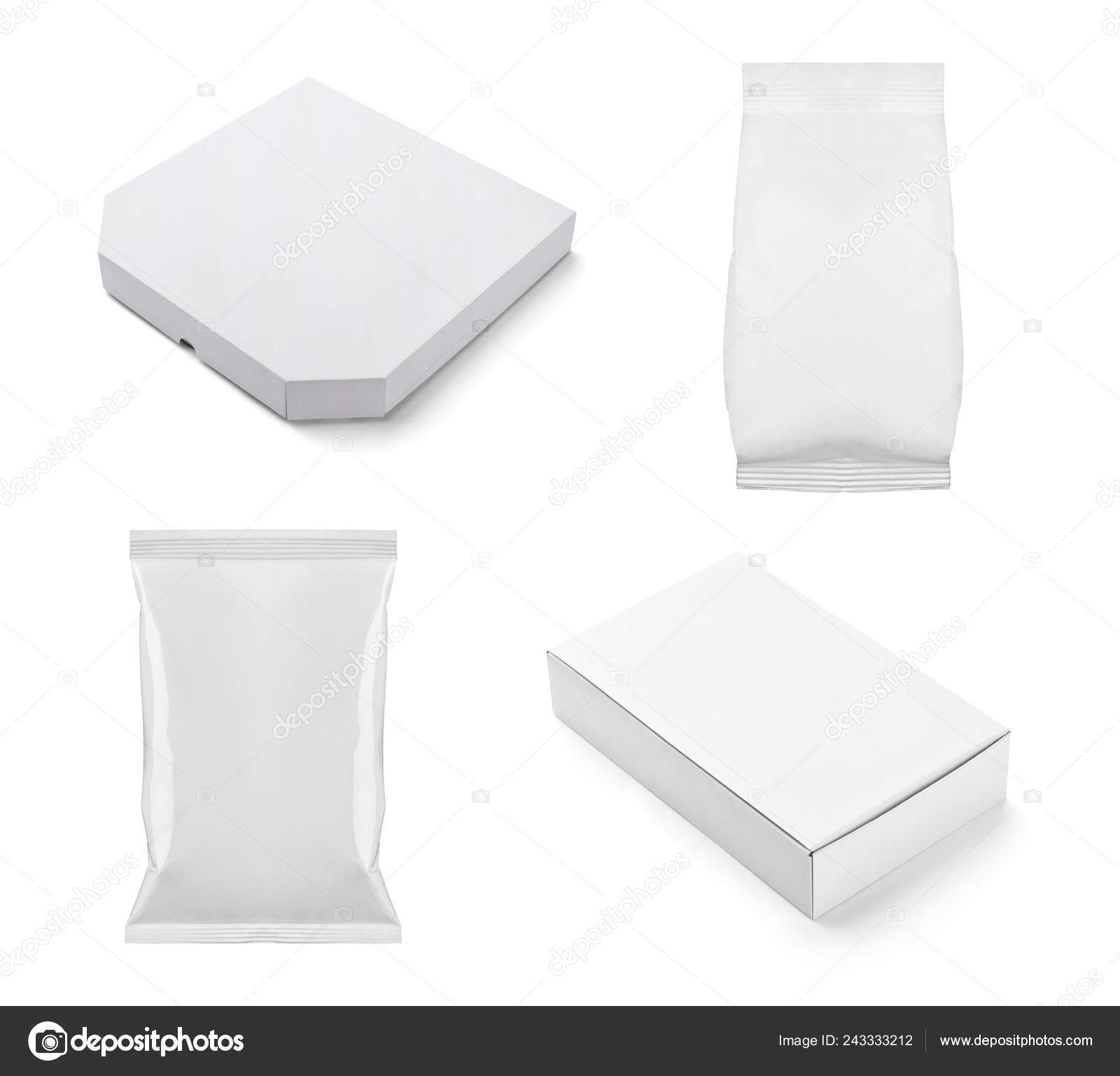 Collection Various White Box Packages White Background Each One Shot ...