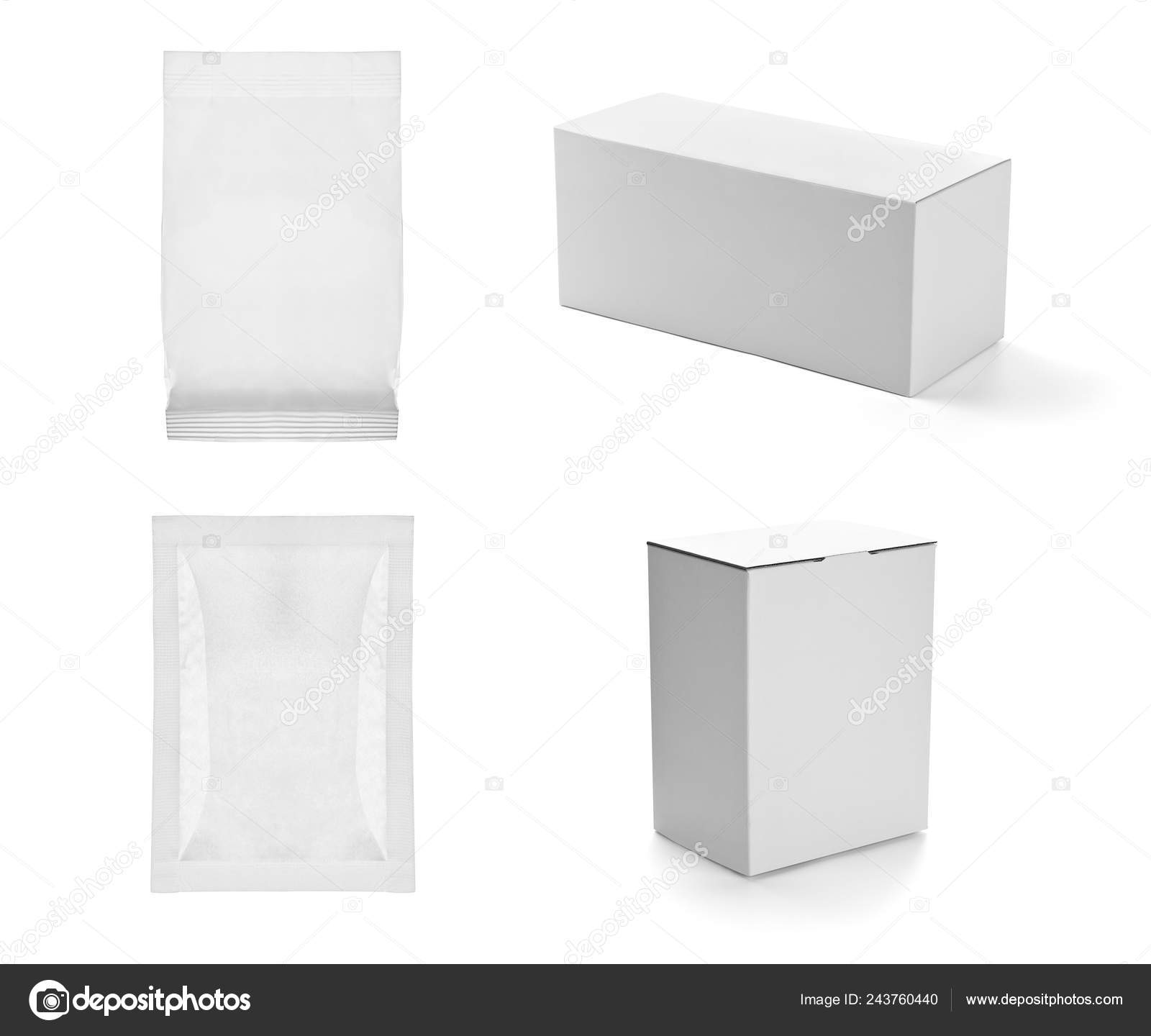 Collection Various White Box Packages White Background Each One Shot ...