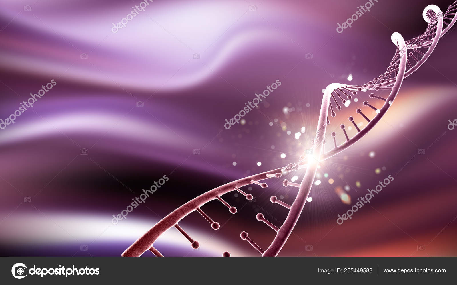 3D medical background with abstract DNA strand Stock Photo by ...