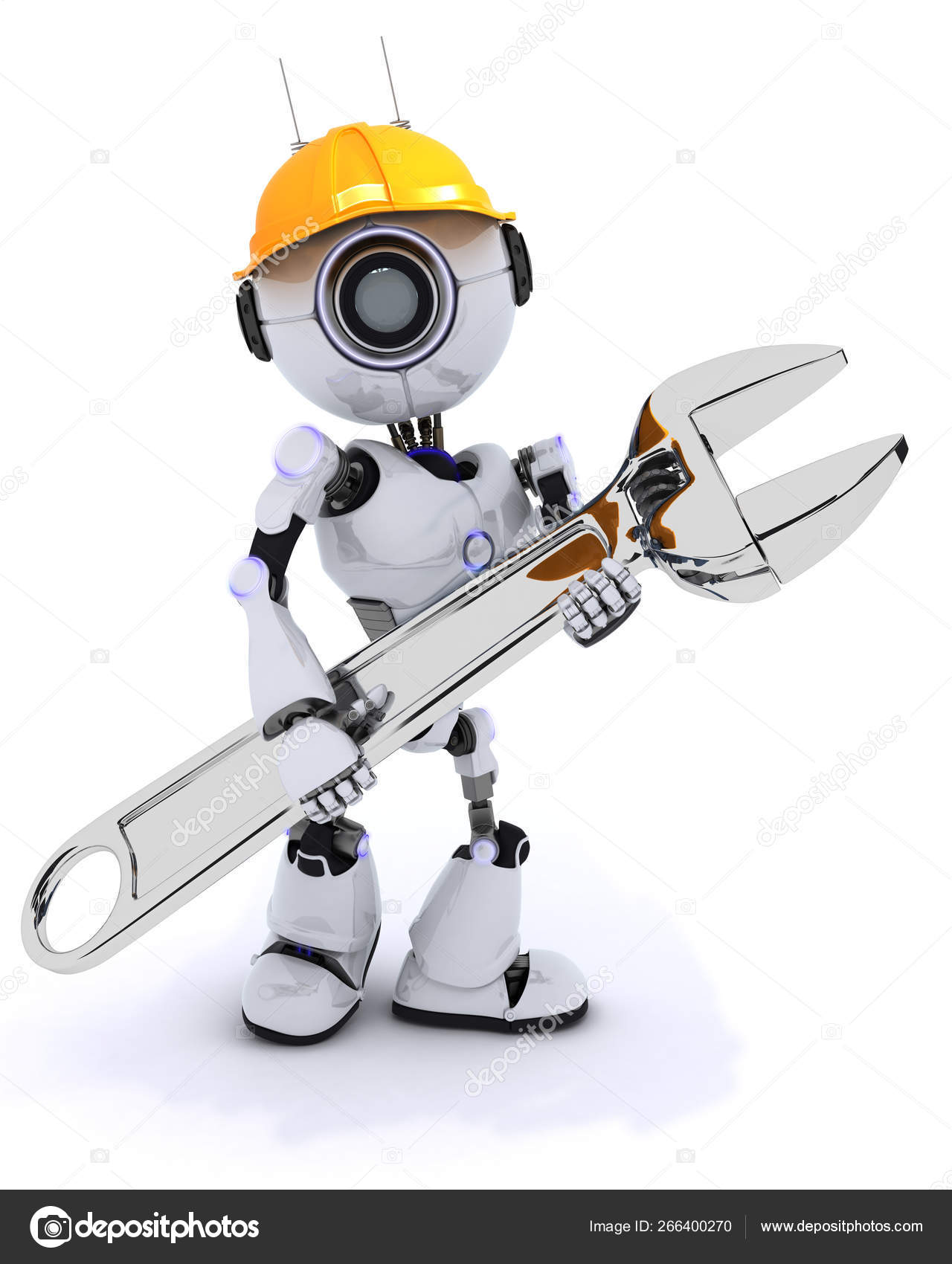 Robot builder with a wrench — Stock Photo © kjpargeter #266400270